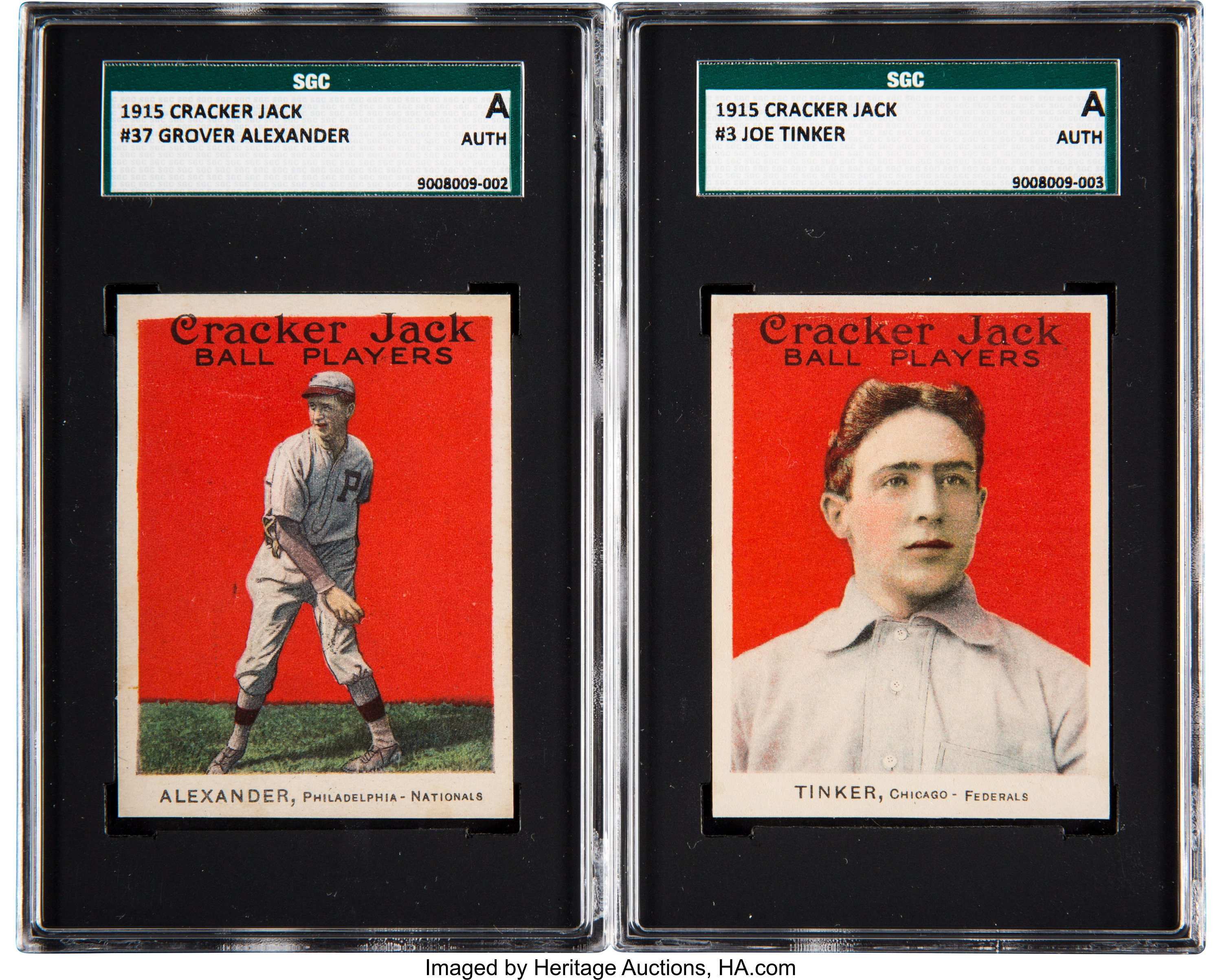 1915 Cracker Jack HoFers SGC Authentic Pair (2). ... Baseball Cards ...
