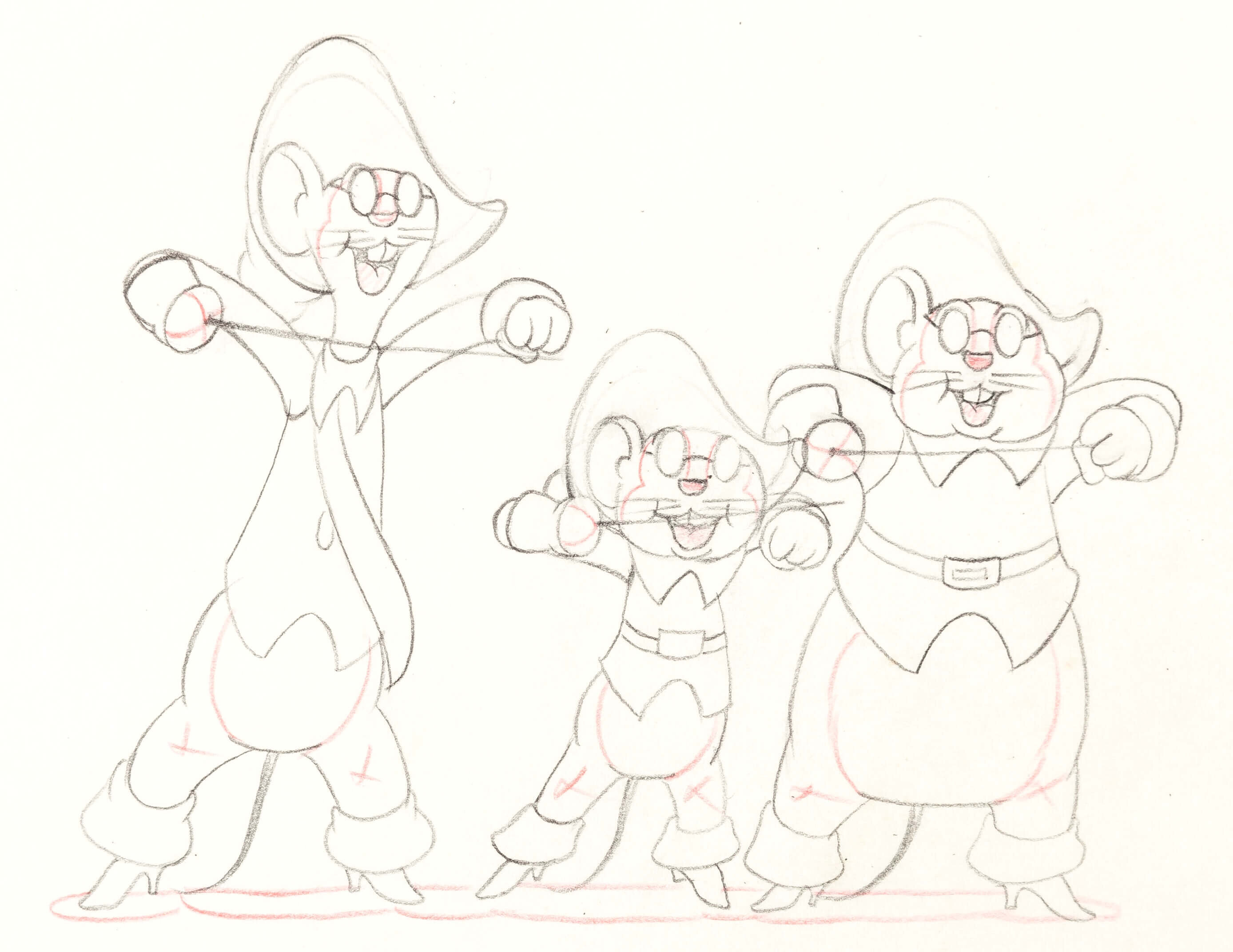 Three Blind Mouseketeers Animation Drawing (Walt Disney, 1936 ...
