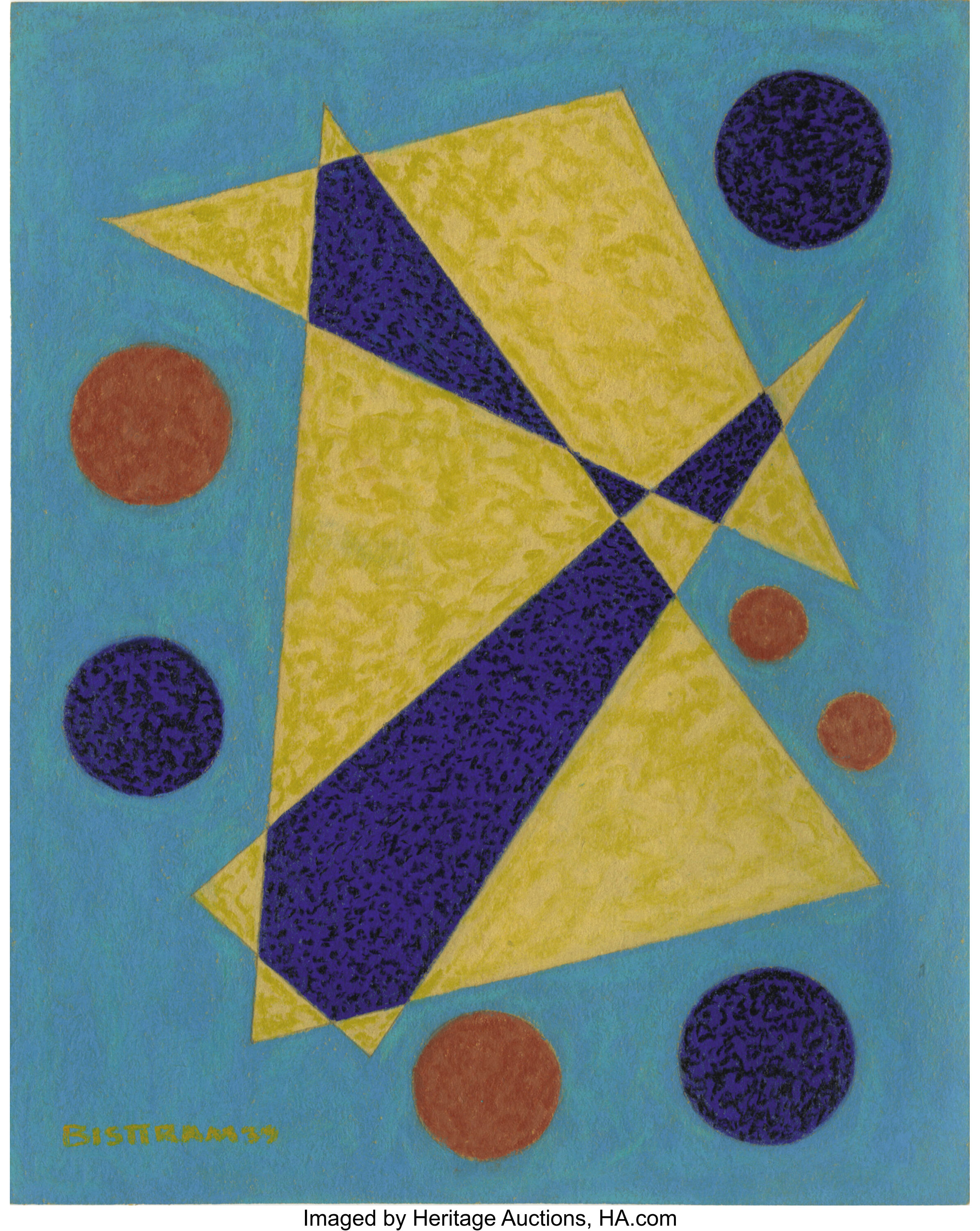EMIL JAMES BISTTRAM (American 1895-1976). Untitled, 1933. Encaustic ...