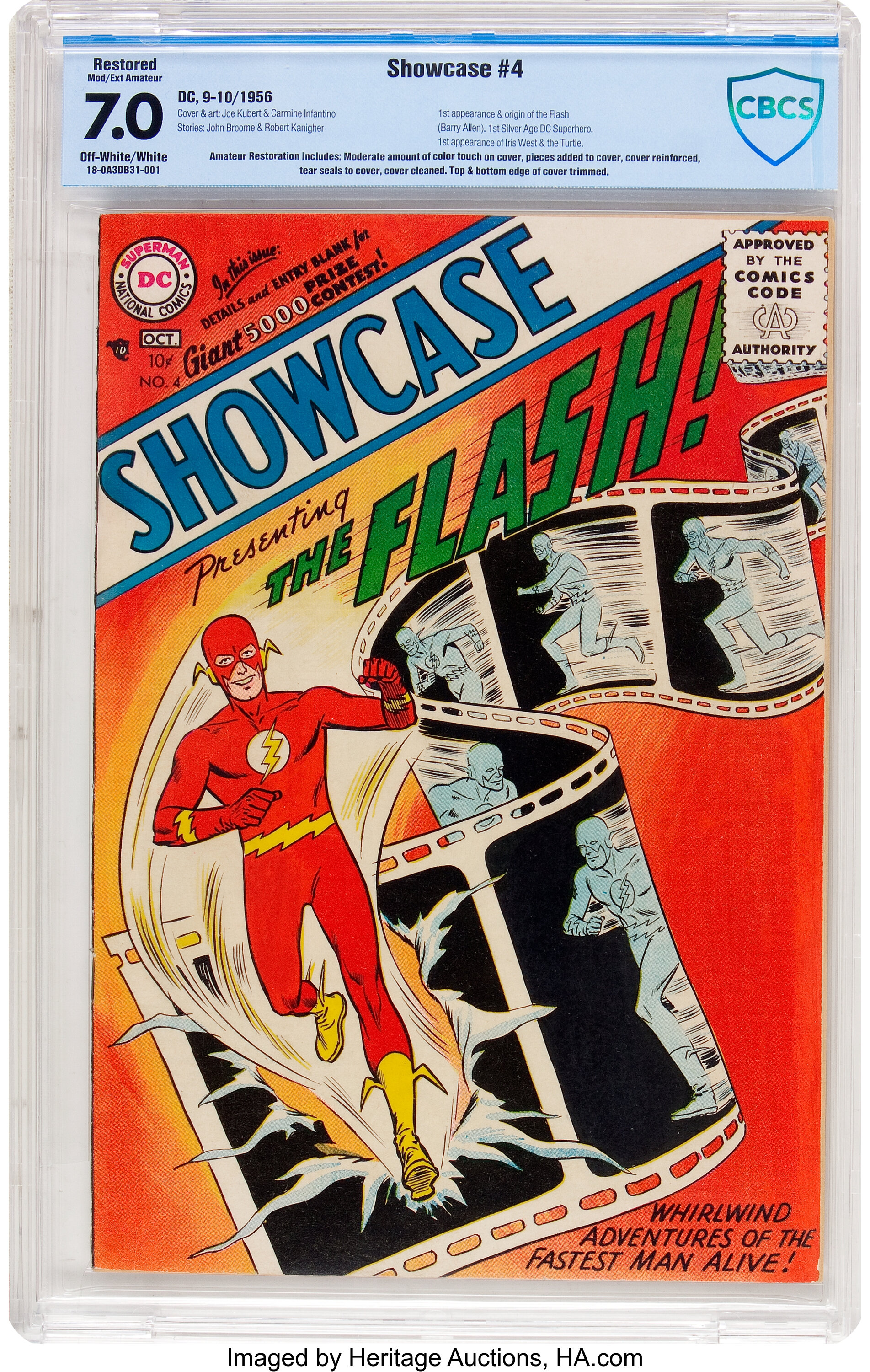 Showcase #4 The Flash - Trimmed (DC, 1956) CBCS Restored FN/VF 7.0 ...
