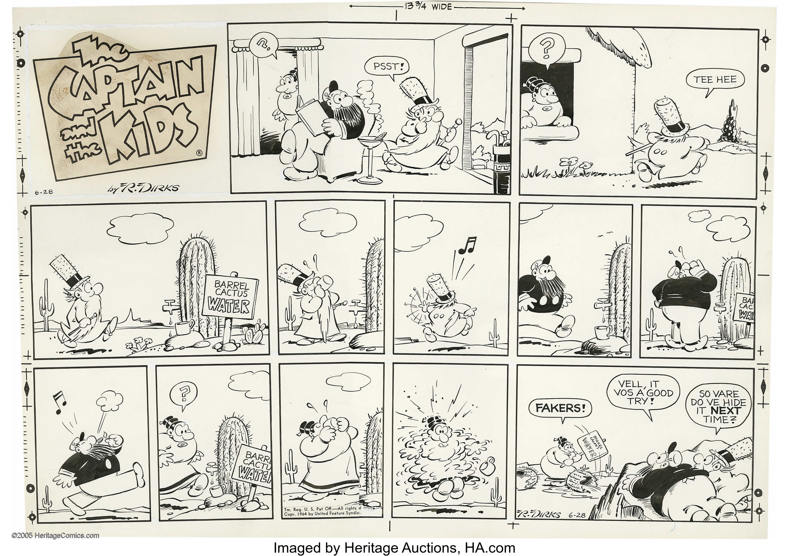 John Dirks - The Captain and the Kids Sunday Comic Strip Original | Lot ...