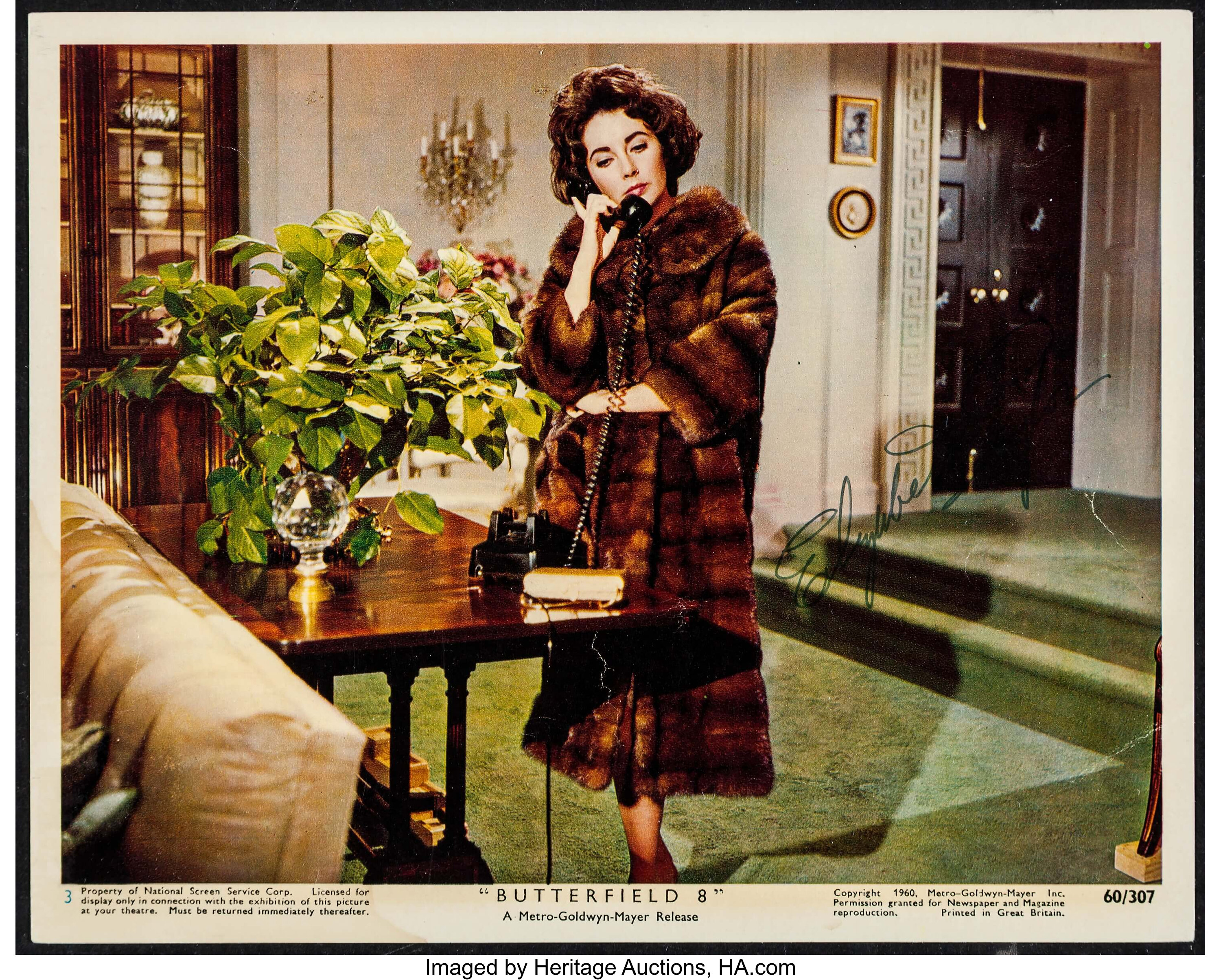 Elizabeth Taylor in Butterfield 8 (MGM, 1960). Autographed Color | Lot ...