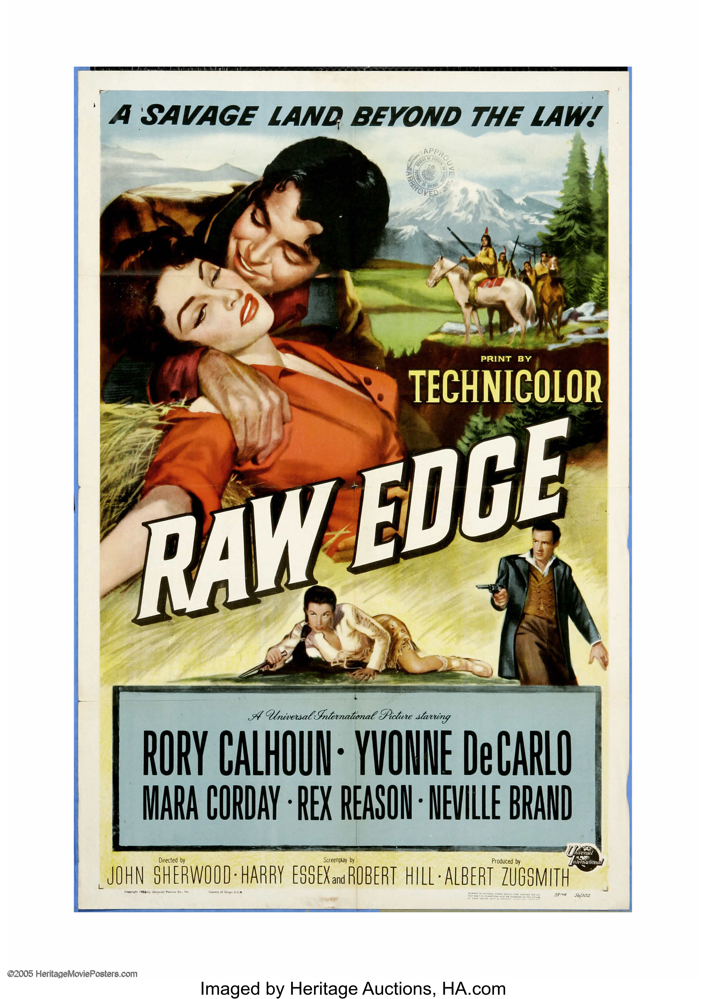 Raw Edge (Universal International, 1956). One Sheet (27" X 41"). | Lot ...