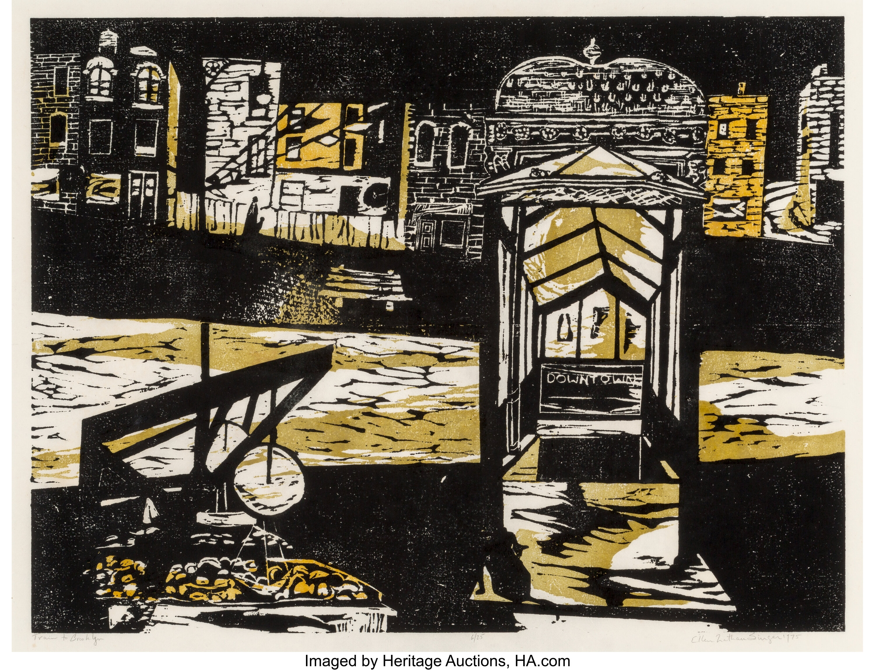 Ellen Nathan Singer (American, b. 1937). Train to Brooklyn, 1975. | Lot ...