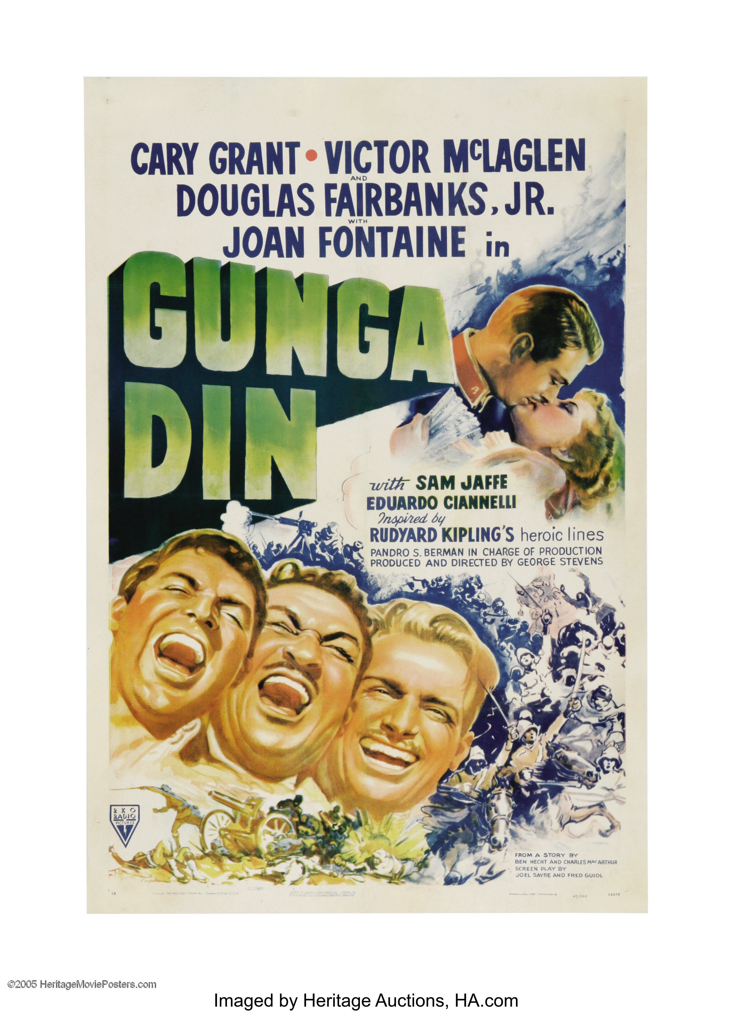Gunga Din (RKO, R-1942). One Sheet (27" X 41"). Loosely based on a ...