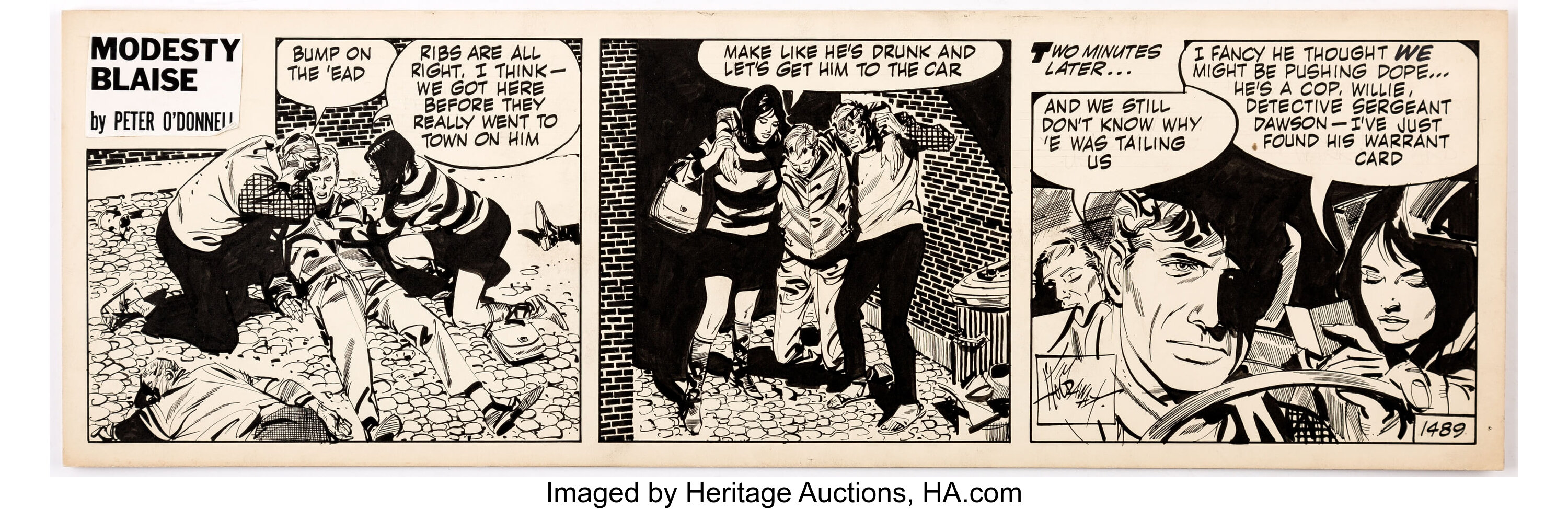 Jim Holdaway Modesty Blaise Daily Comic Strip #1489 Original Art | Lot ...