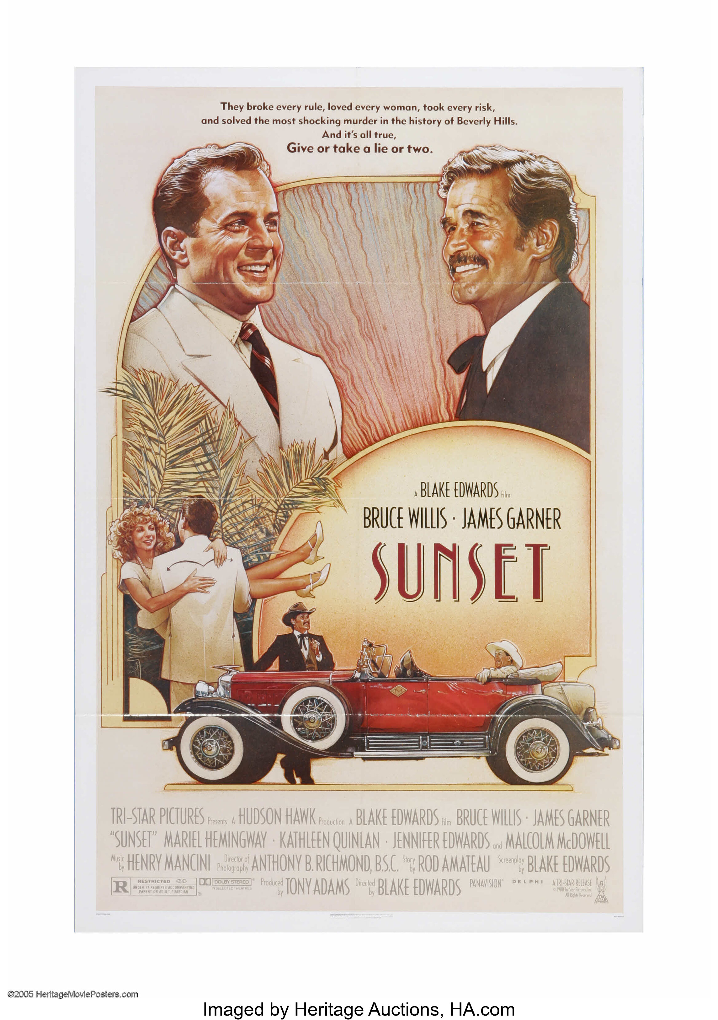 Sunset (Tri Star Pictures, 1988). One Sheet (27" X 41"). Offered | Lot ...
