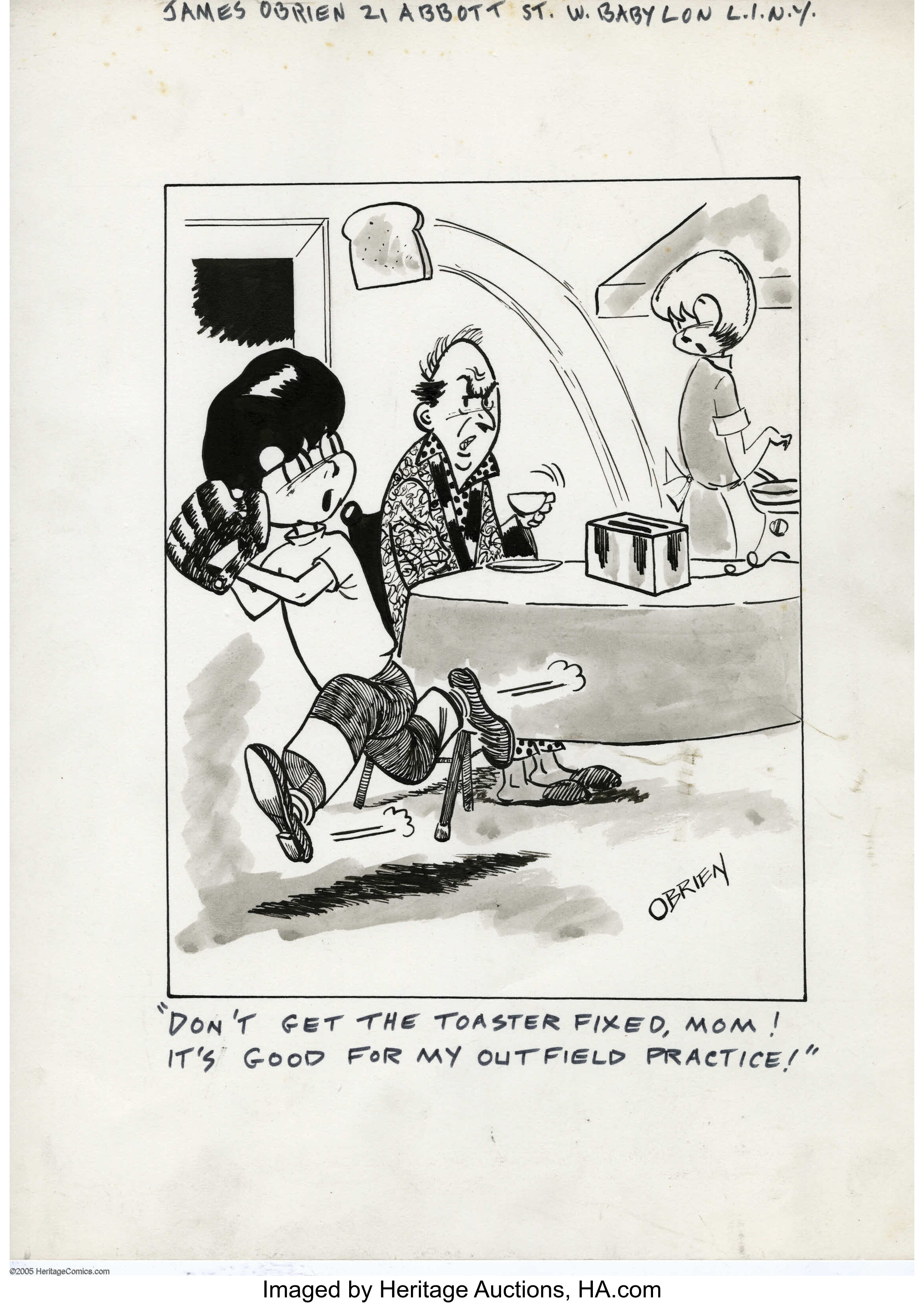 James "Bud" O'Brien - Panel Cartoon Original Art, Group of 10 | Lot ...