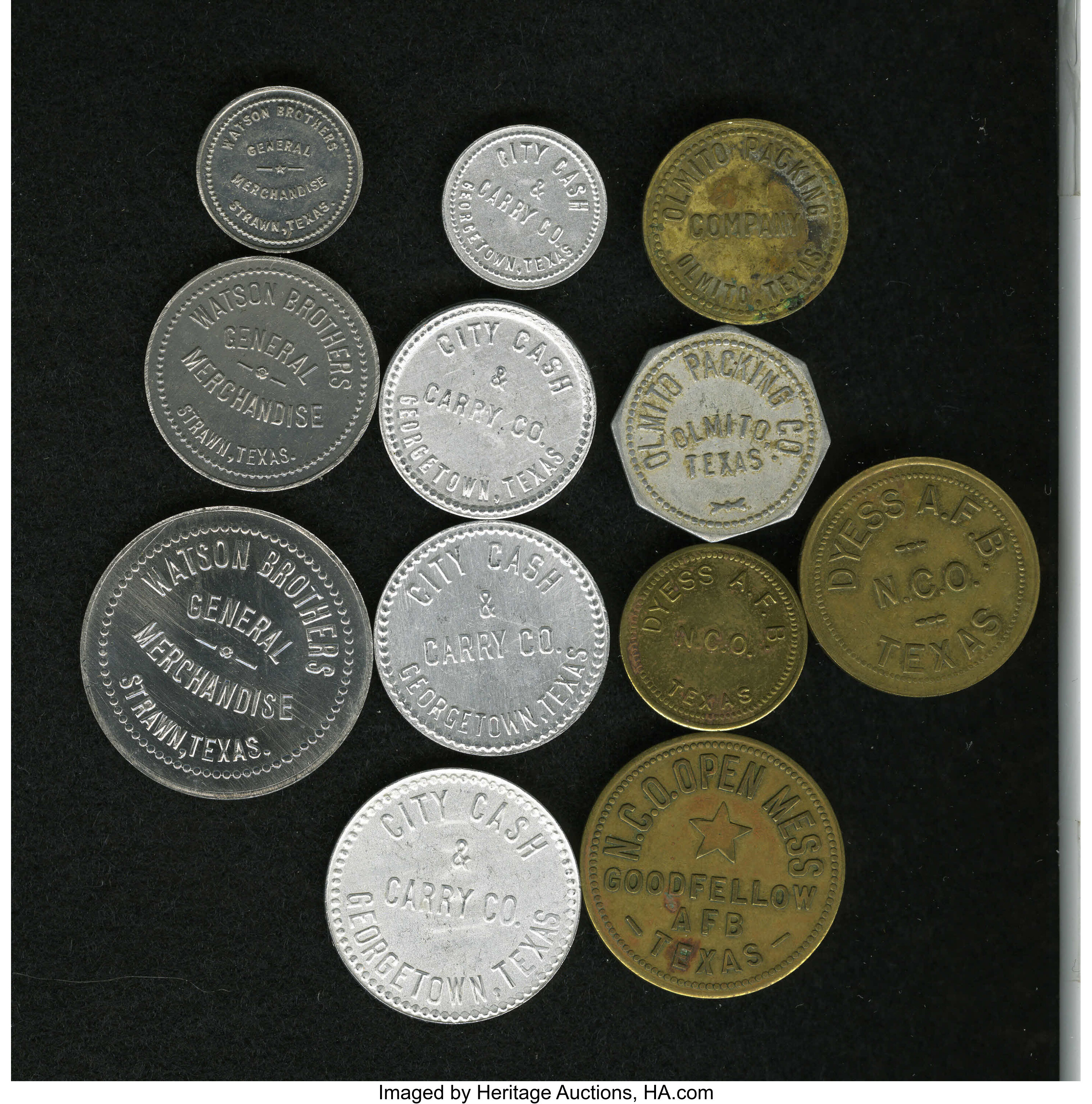 Texas Merchants Group. Consists of merchant's tokens from the | Lot ...