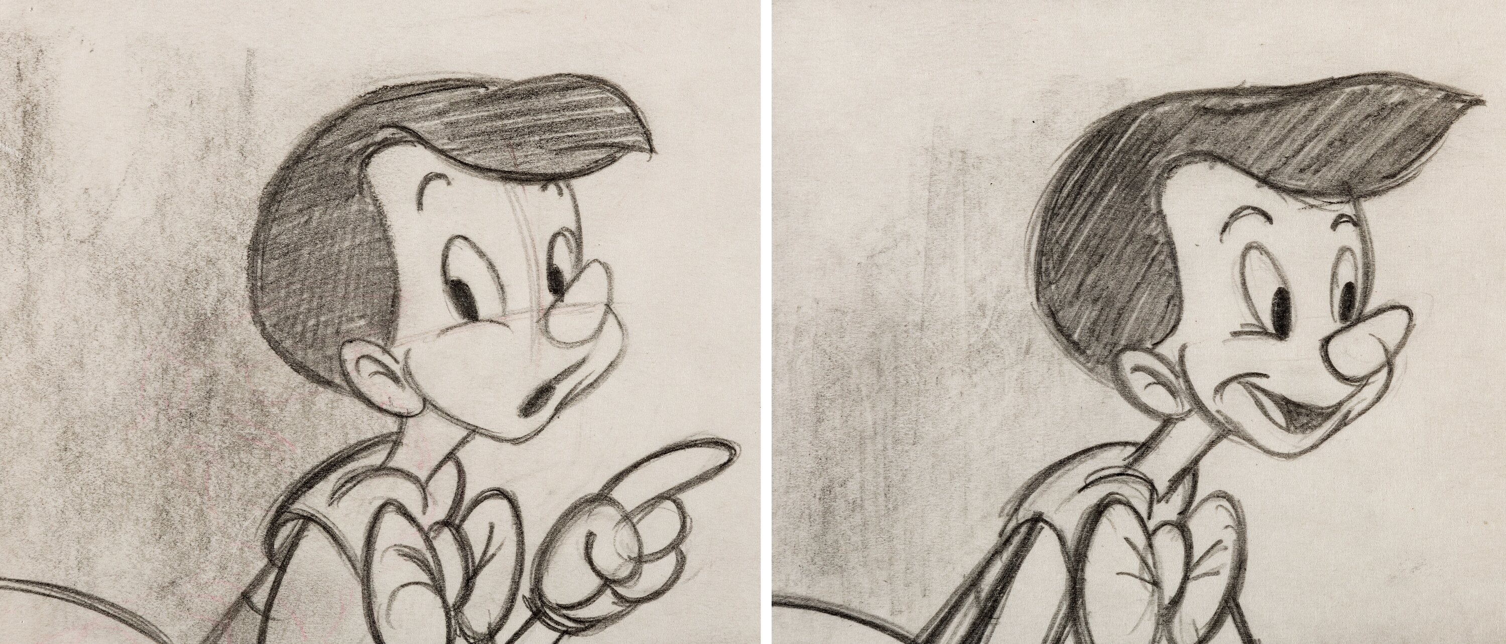 Pinocchio Storyboard Art Group of 2 (Walt Disney, 1940).... (Total ...