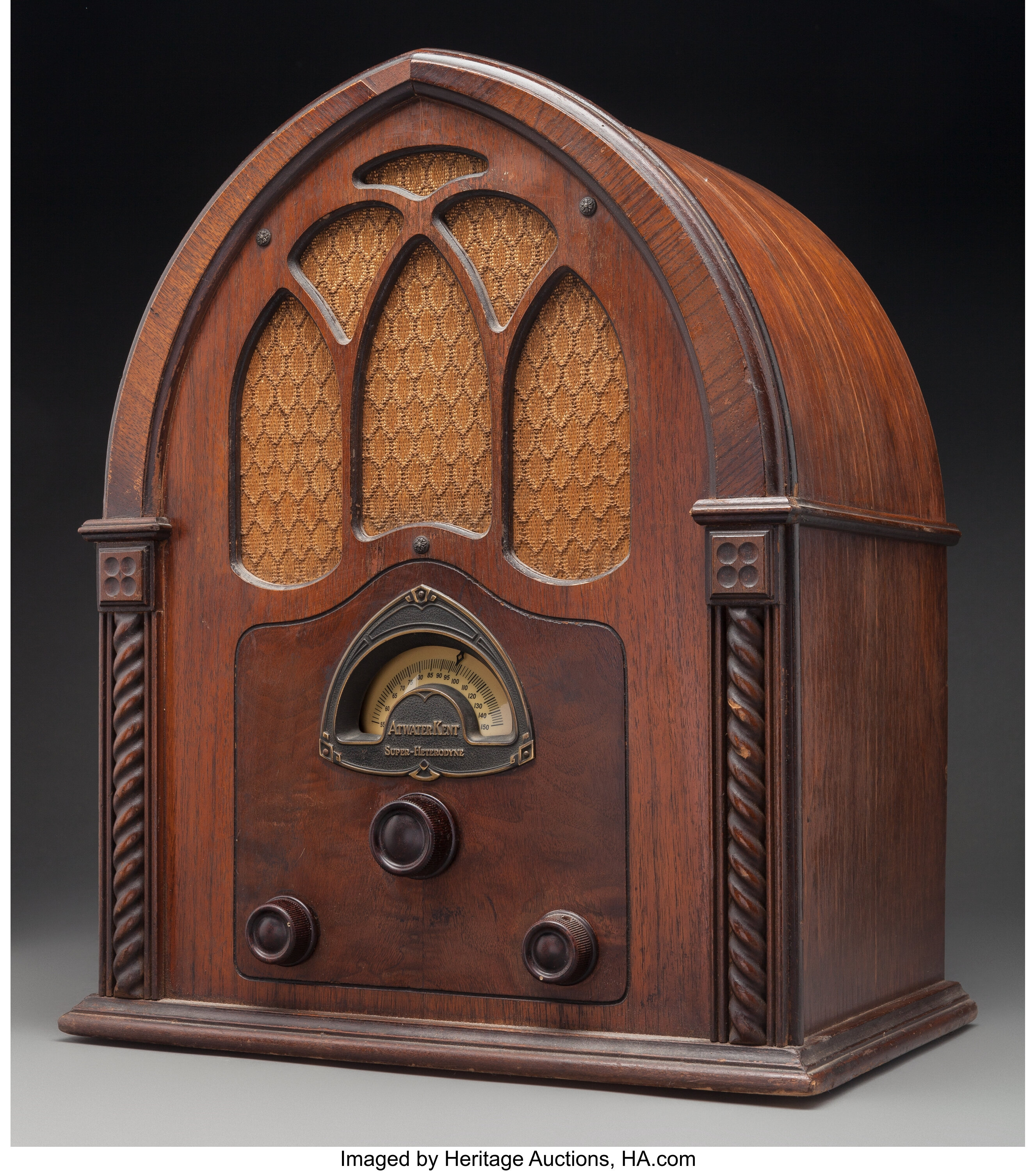 An Atwater Kent Super-Heterodyne Model 84 Cathedral AM Radio, circa ...