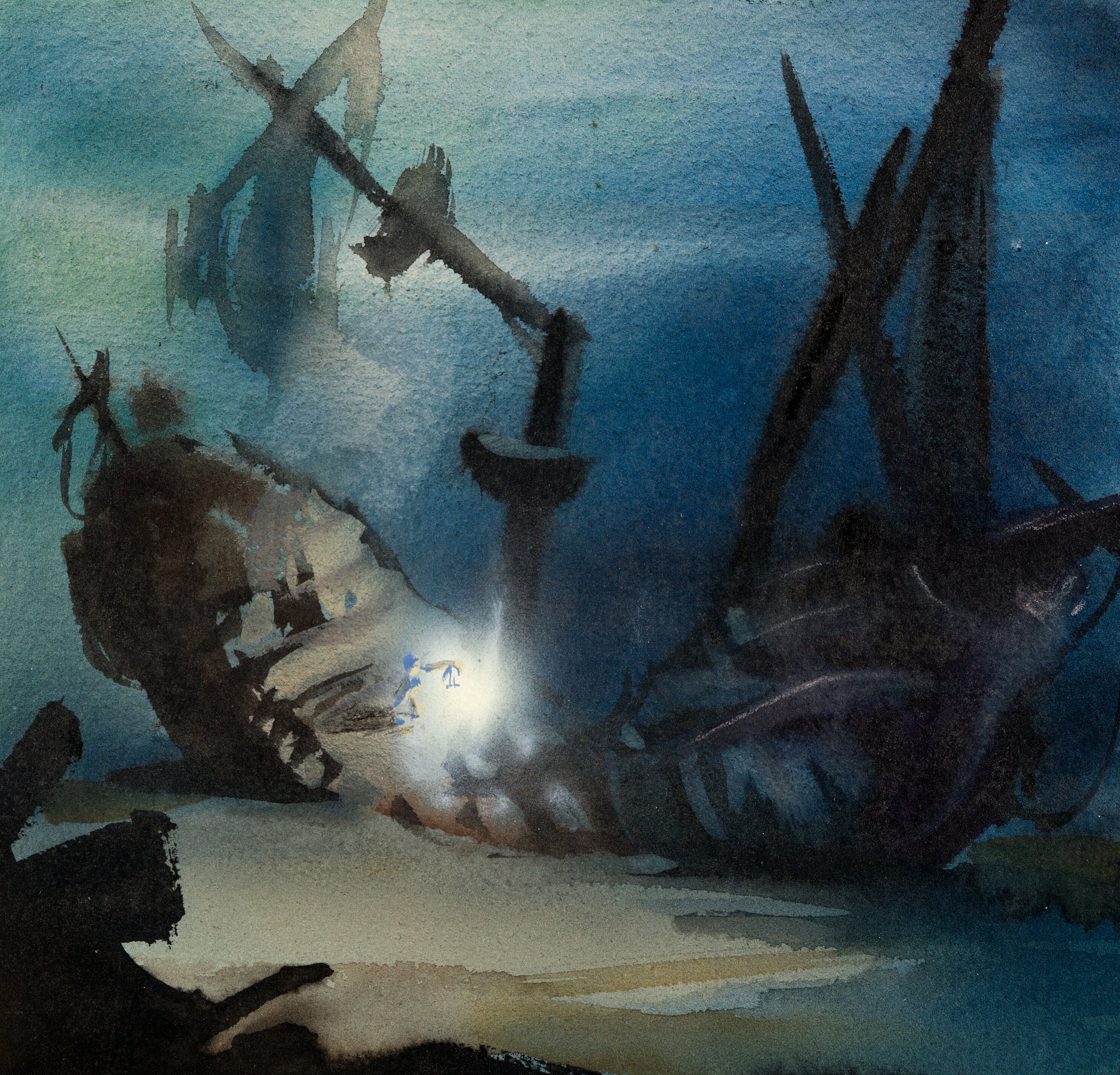 Pinocchio Sunken Ship Concept Art (Walt Disney, 1940).... Animation ...