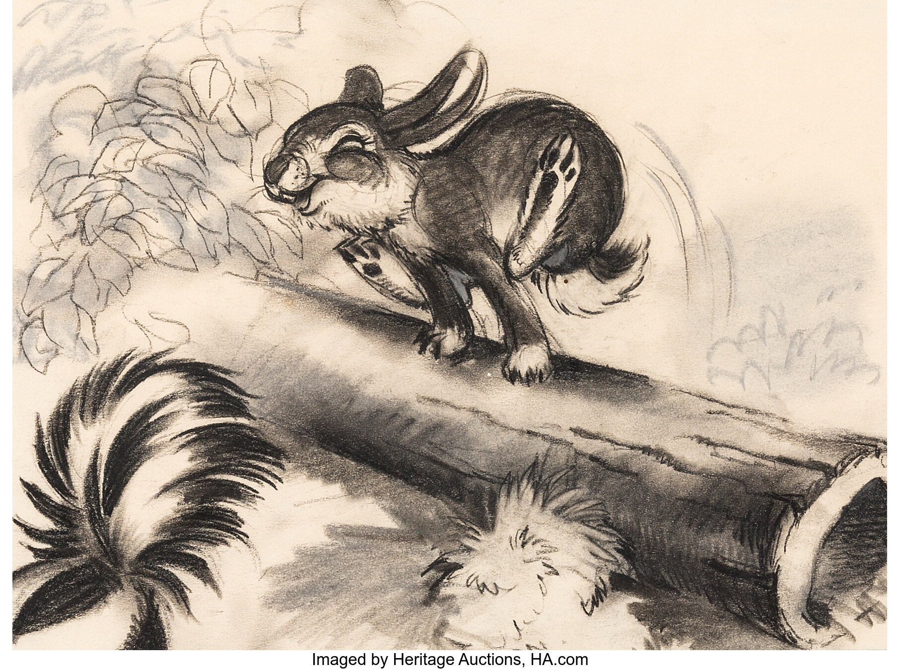 Bambi Thumper Concept/Story Art by Marc Davis (Walt Disney, | Lot ...