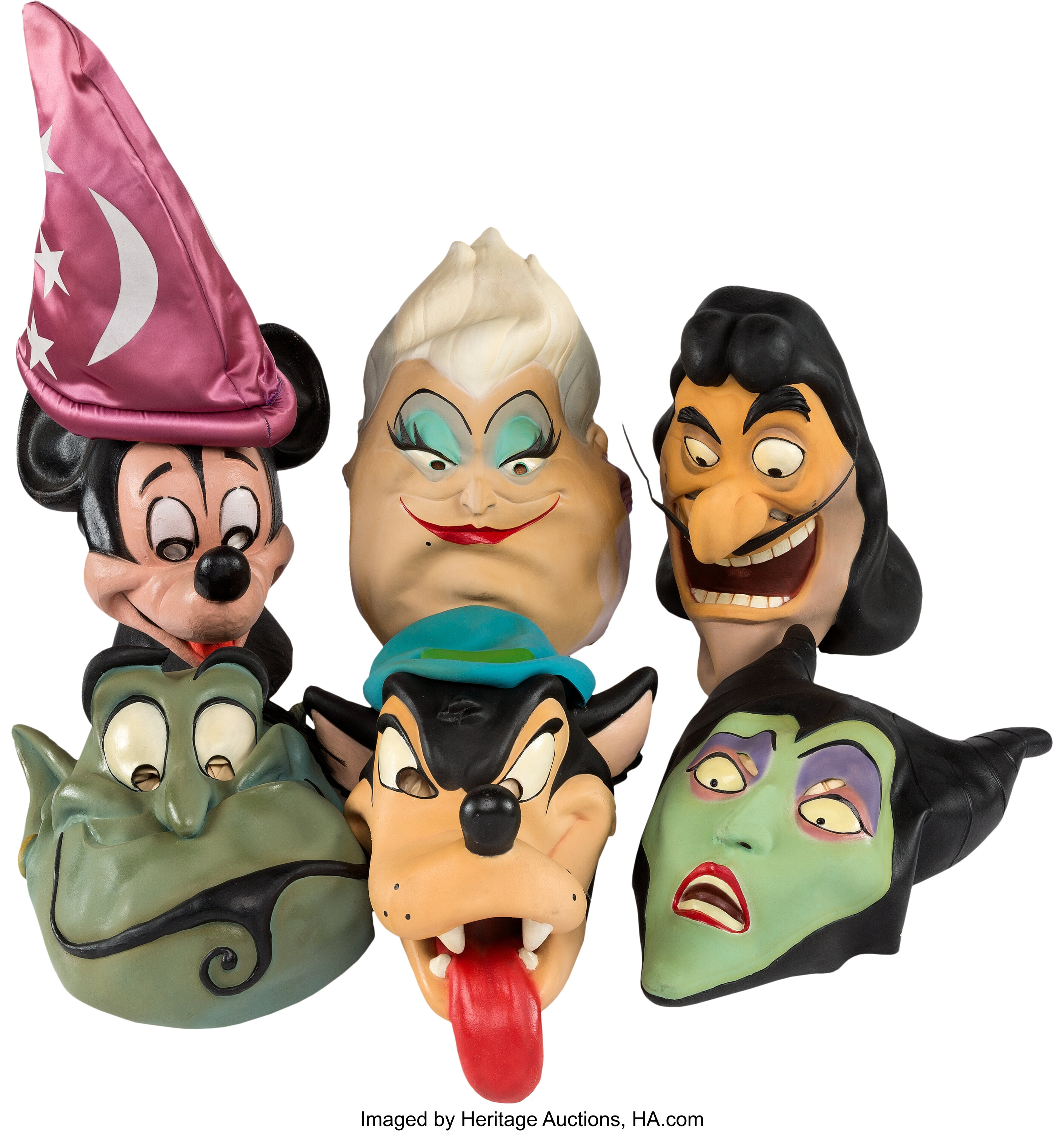 Disney Villain Shop Masks Group of 7 (Walt Disney, c. 1990s).... | Lot ...