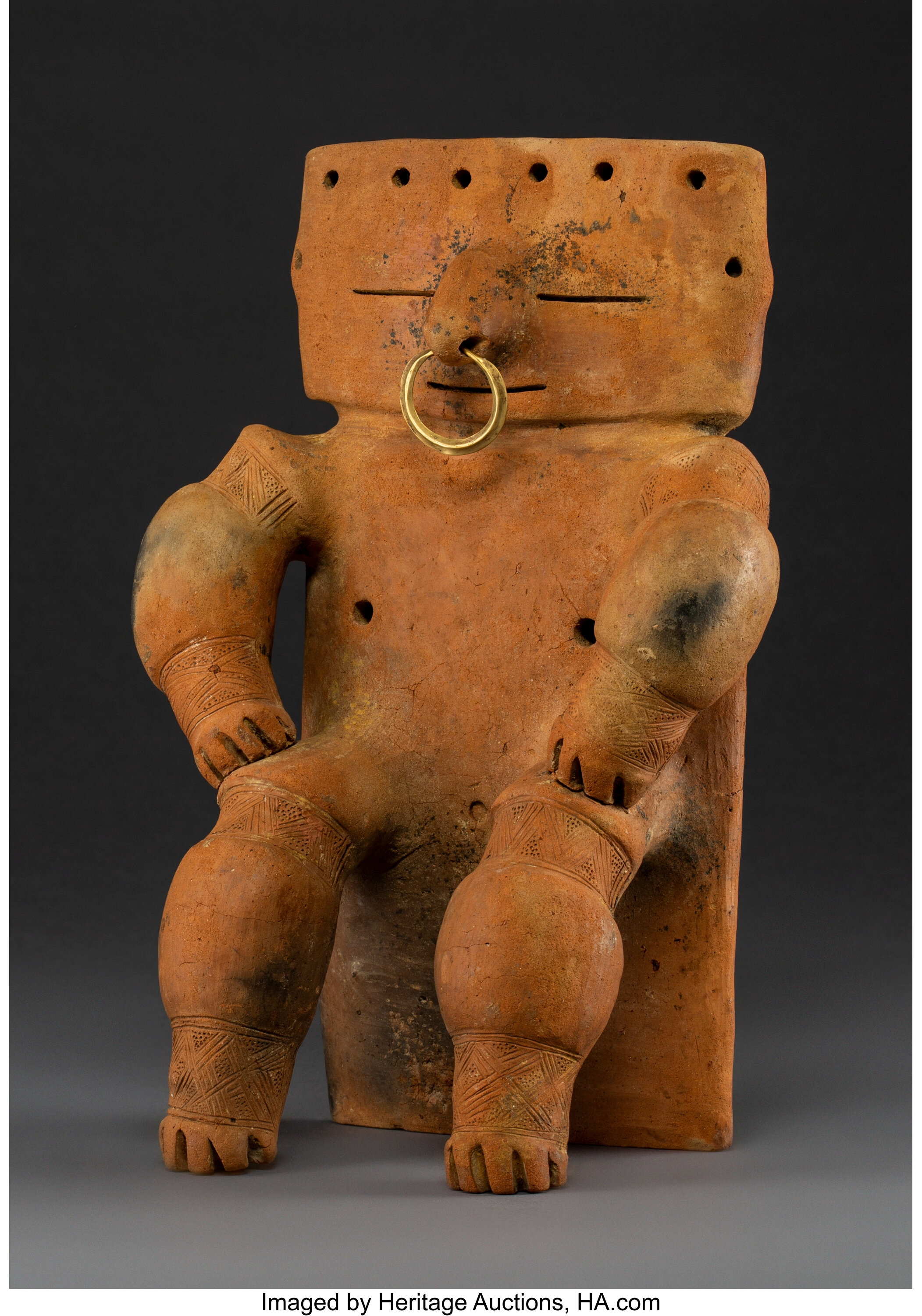 A Quimbaya Seated Figure. c. 1200 - 1400... Ceramics & Porcelain | Lot ...