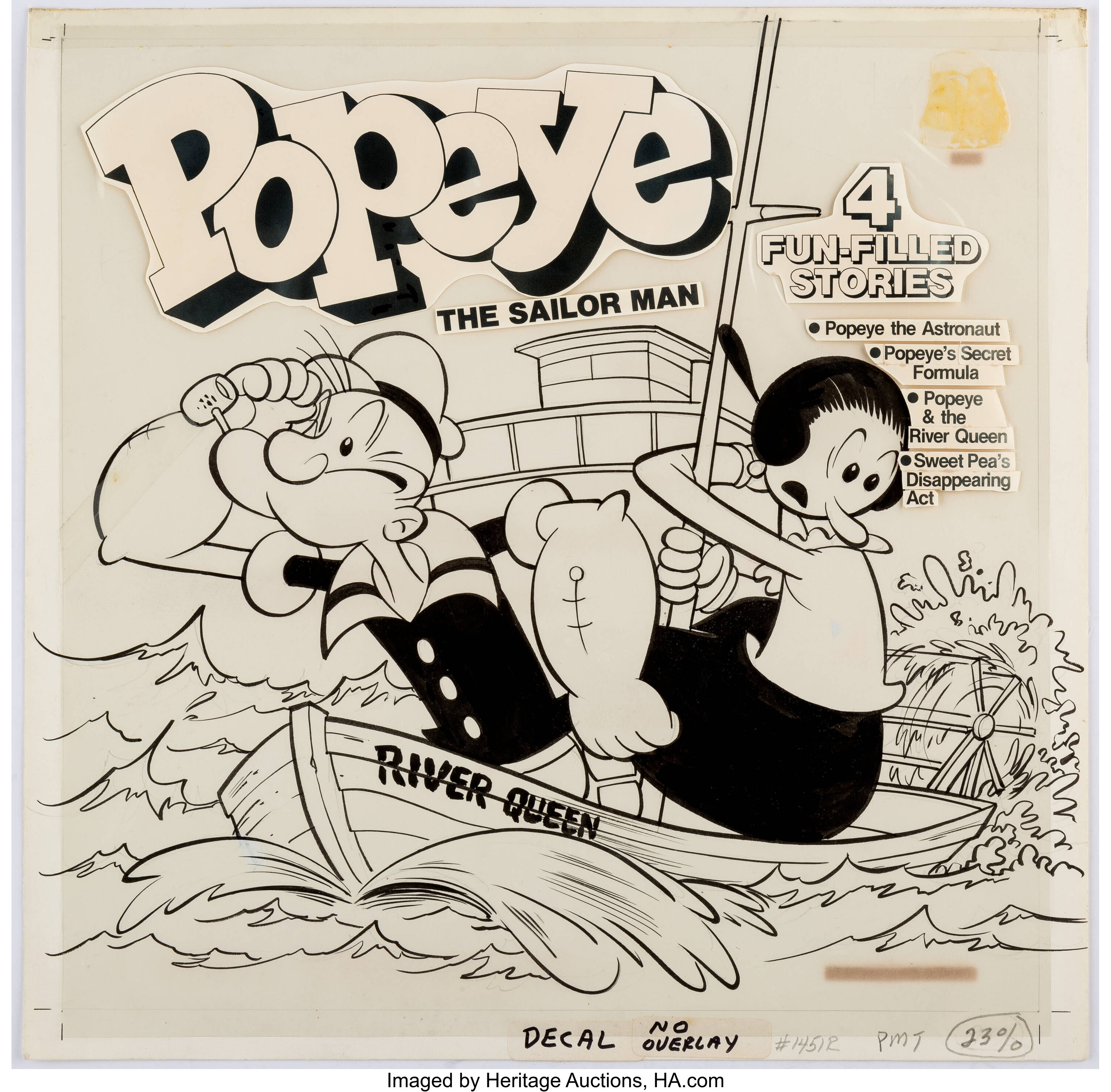 Peter Pan Records Artist Popeye LP #1115 Cover Original Art (Peter ...