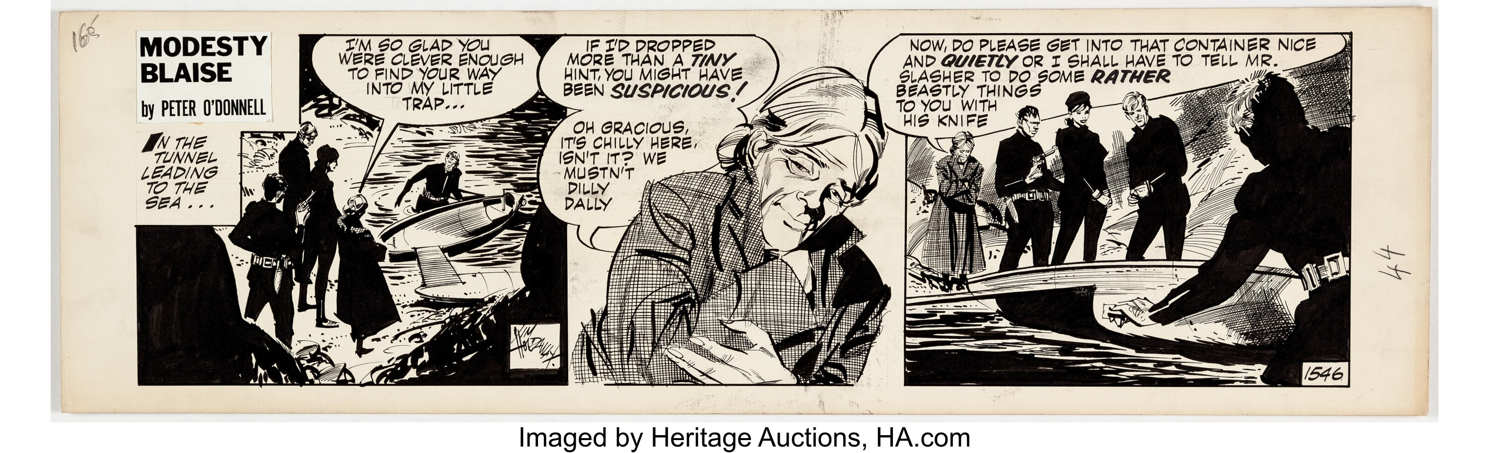 Jim Holdaway Modesty Blaise Daily Comic Strip #1546 Original Art | Lot ...