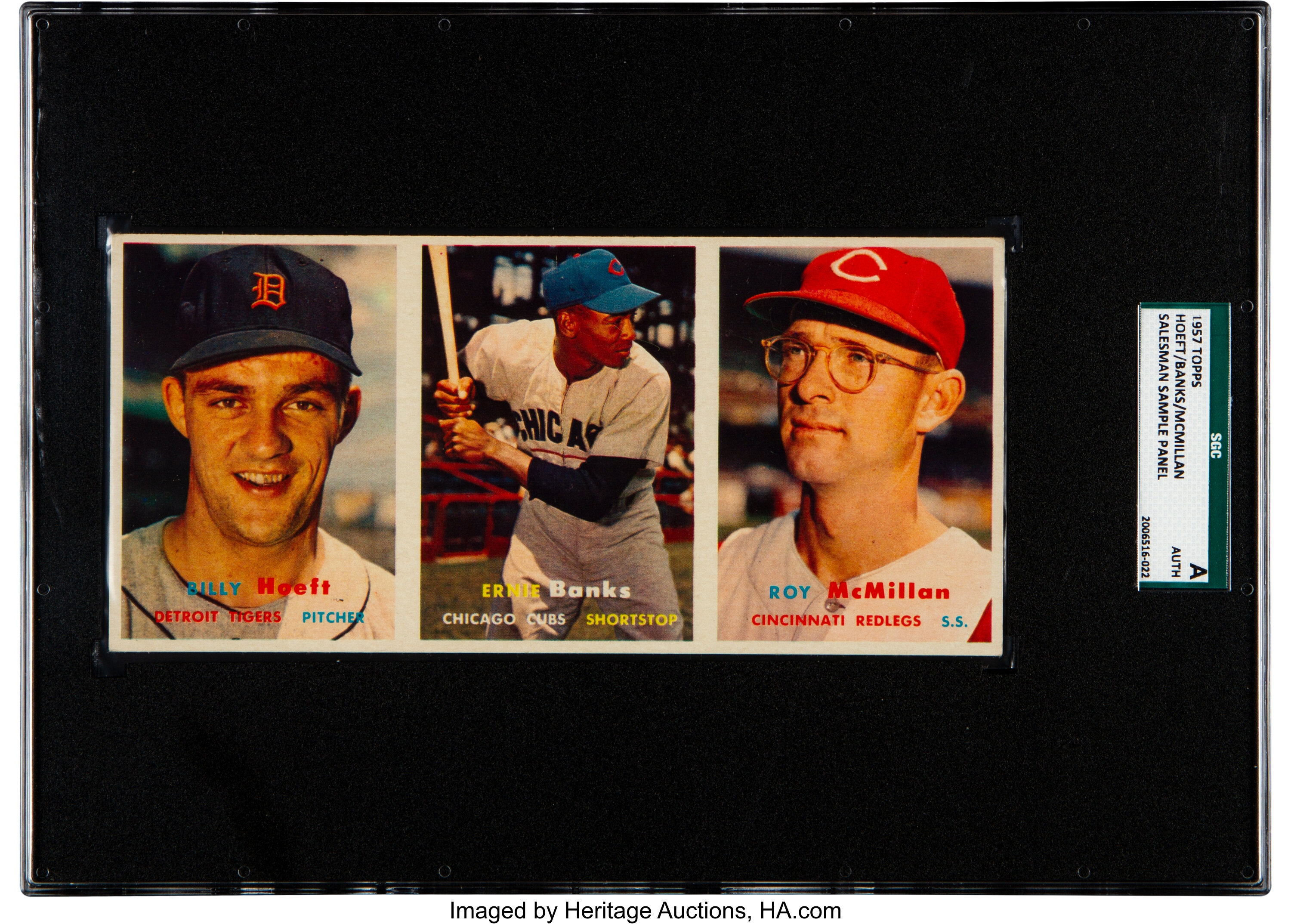 1957 Topps Baseball Salesman Sample 3-Card Panel With Ernie Banks | Lot ...