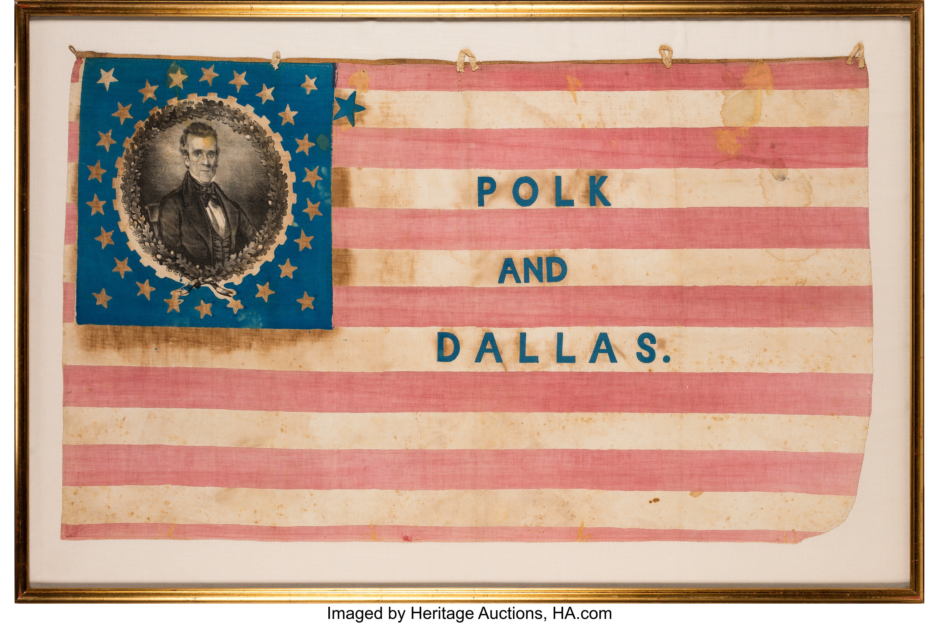 Polk & Dallas: Highly Significant Large 1844 Campaign Flag Banner ...