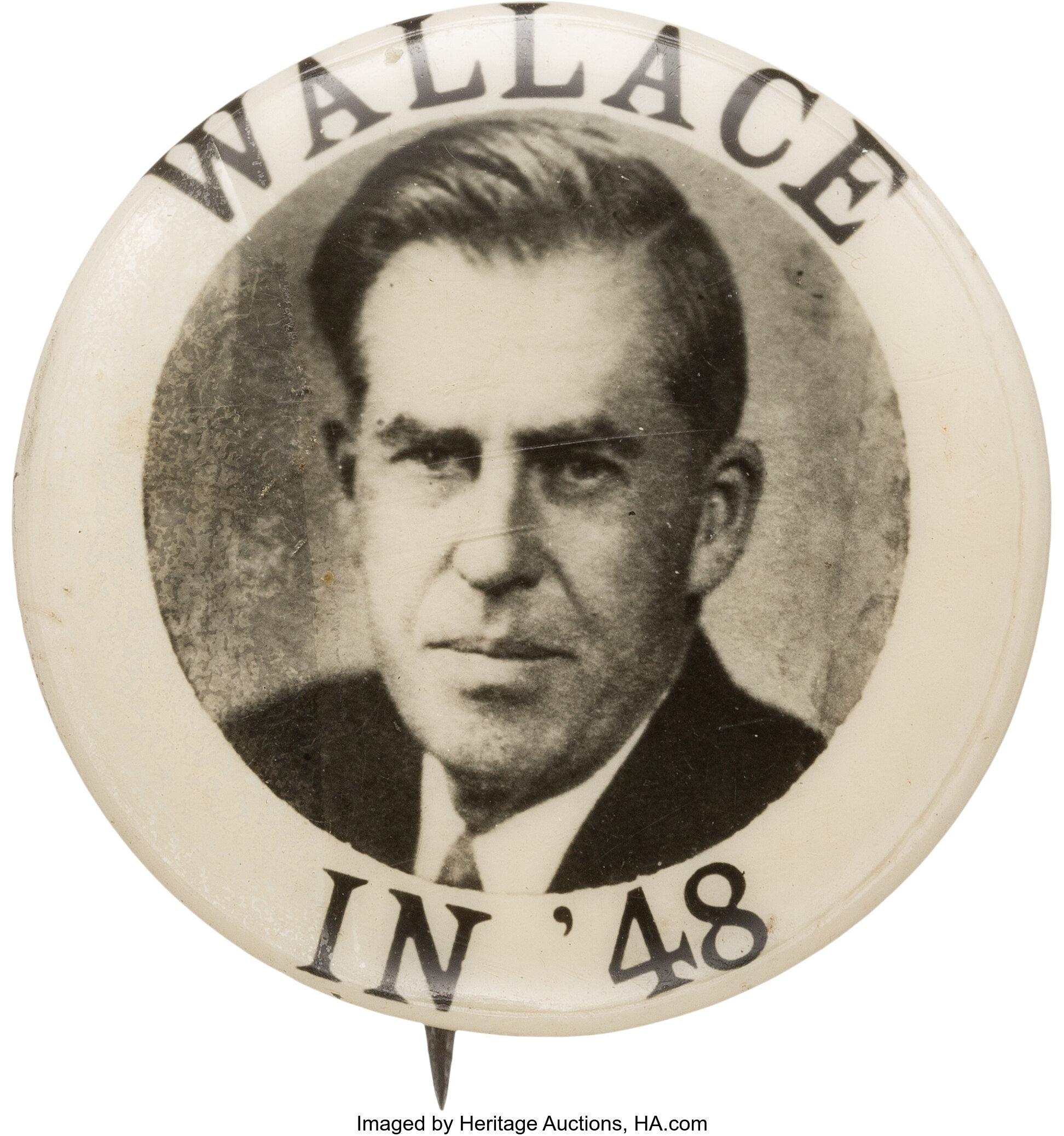 Henry A. Wallace: Tough Real Photo Picture Pin.... Political | Lot ...