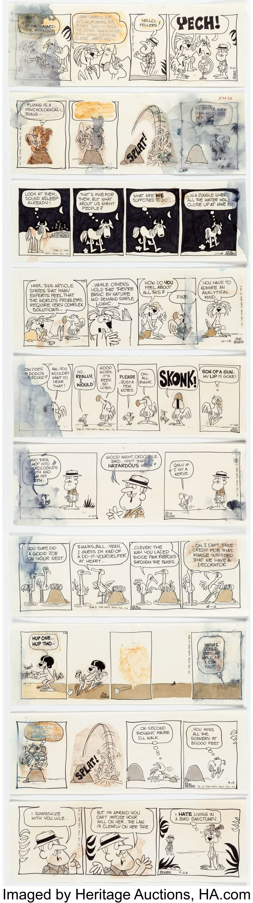 Roger Bollen Animal Crackers Daily Comic Strips Original Art Group ...
