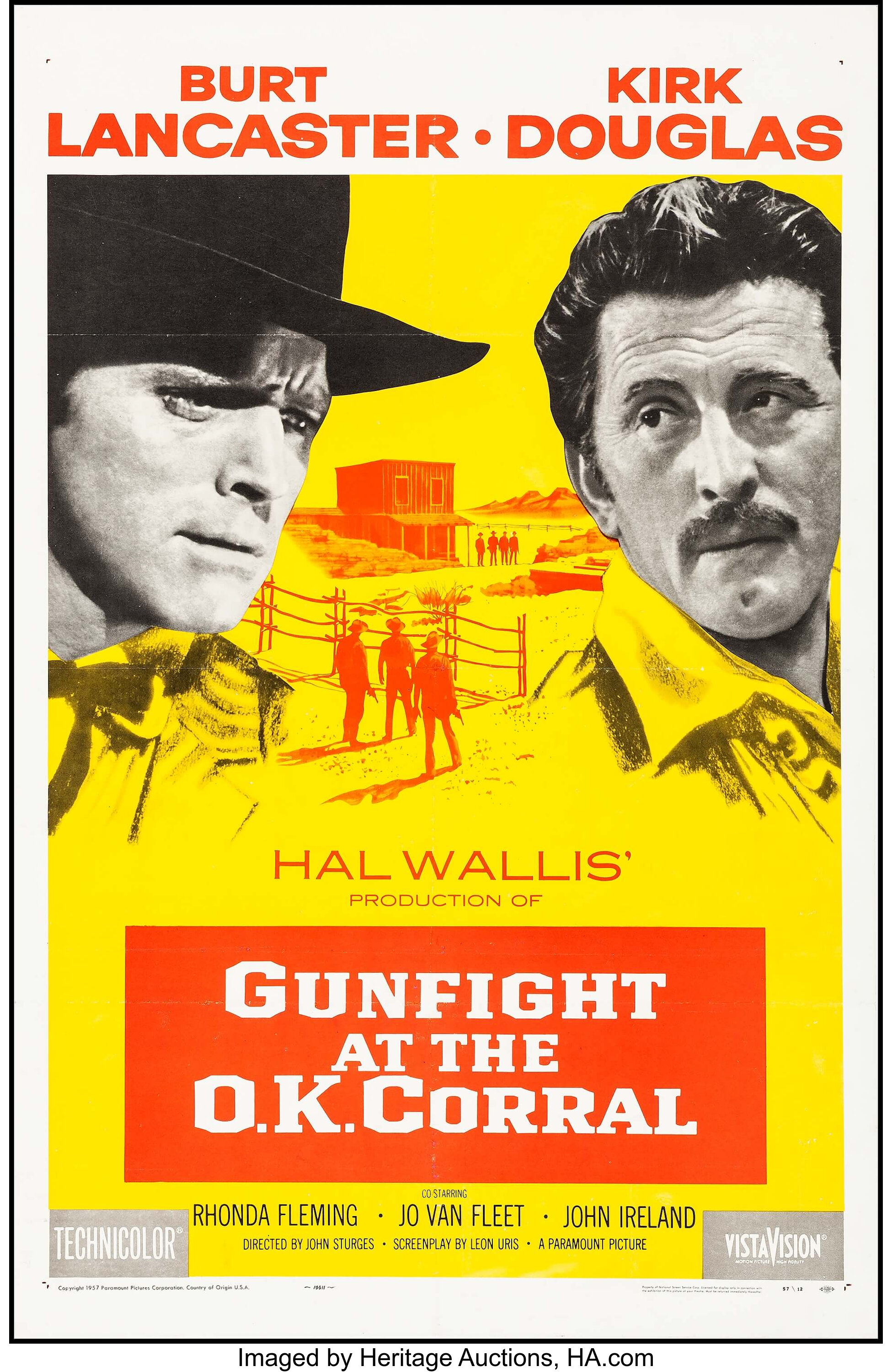 Gunfight at the O.K. Corral (Paramount, 1957). One Sheet (27" X | Lot ...
