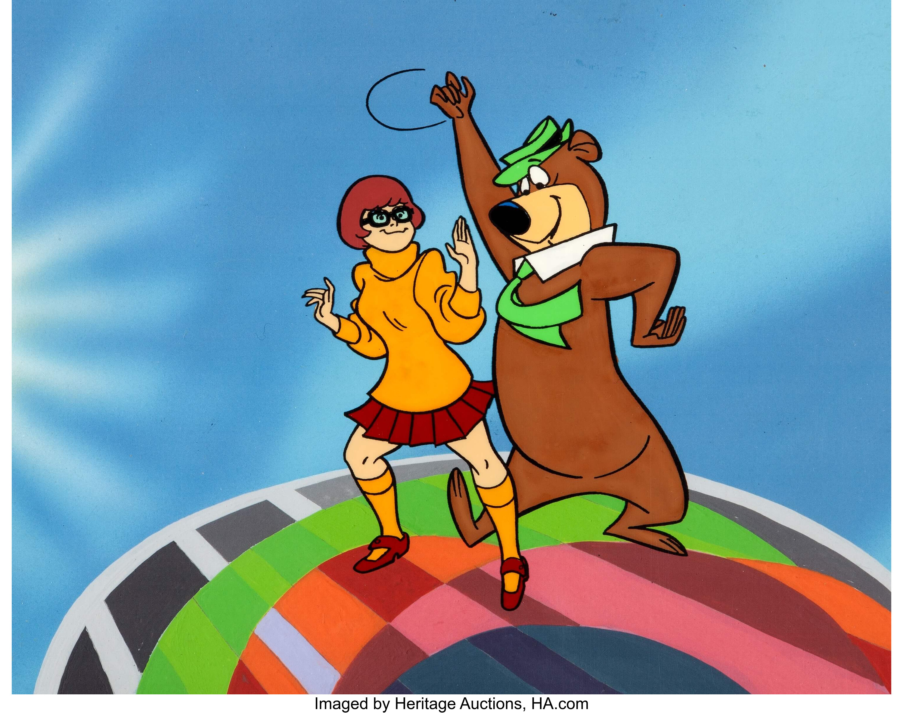 Yogi Bear and Velma Promotional Cel (Hanna-Barbera, c. 1970s).... | Lot ...
