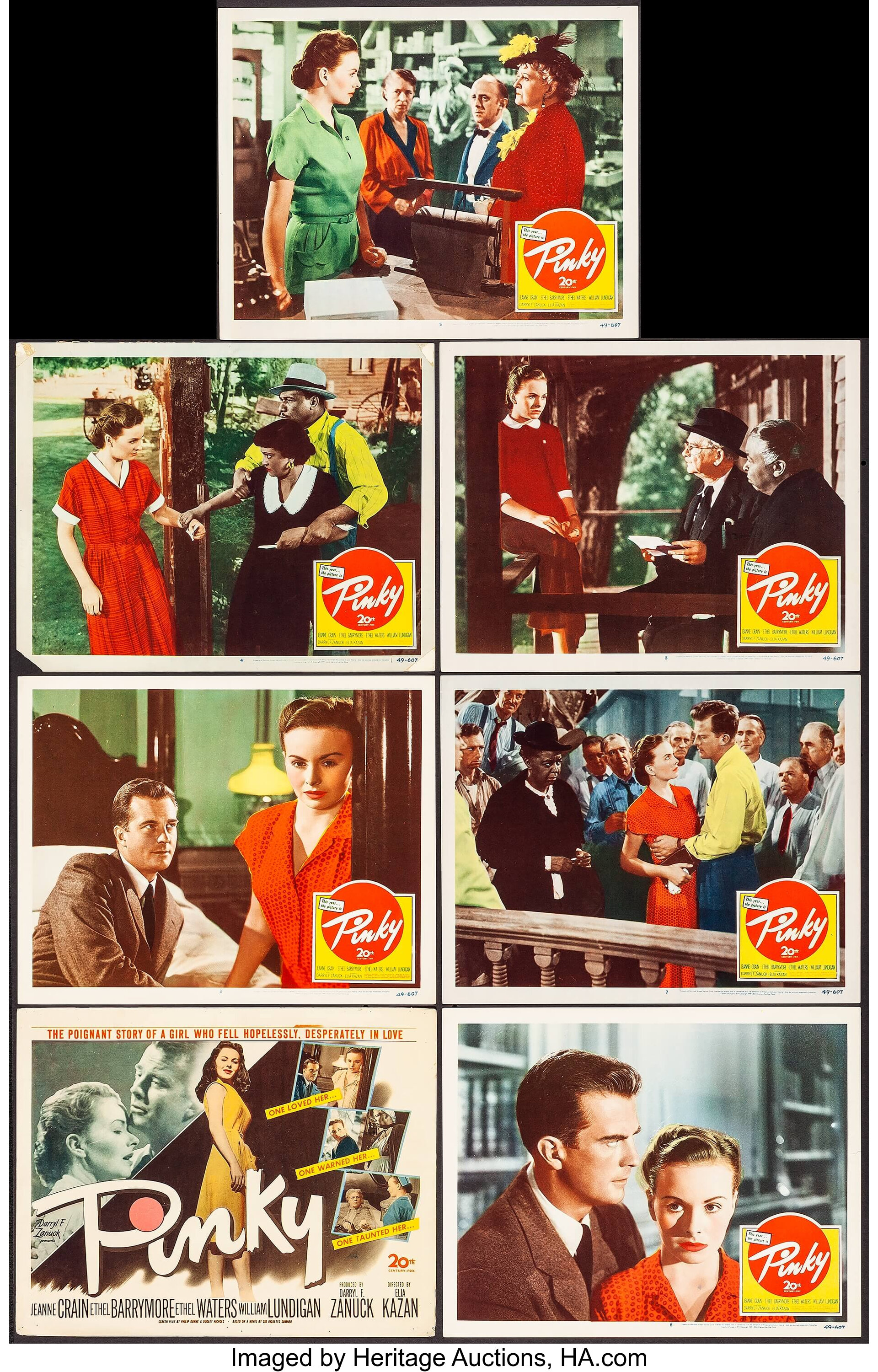 Pinky (20th Century Fox, 1949). Title Lobby Card & Lobby Cards (6 ...