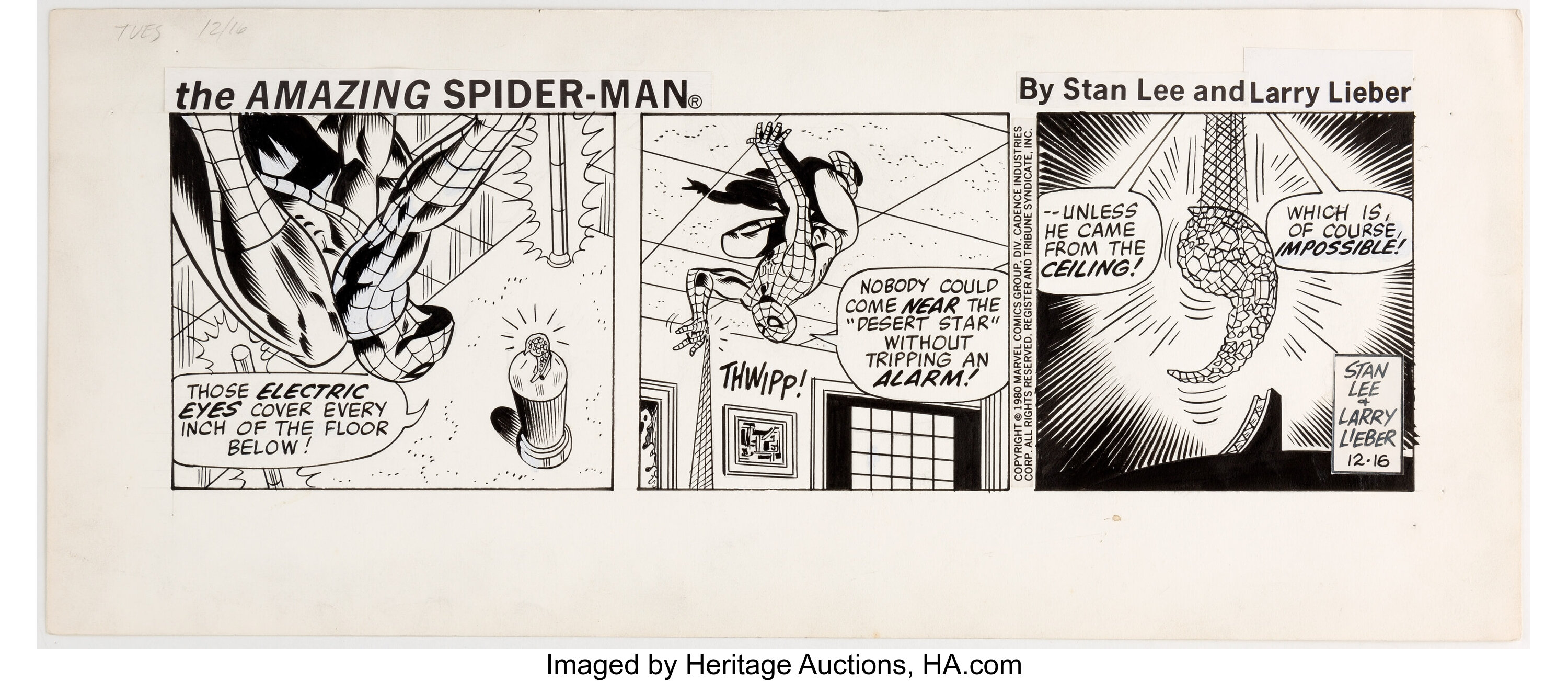 Larry Lieber The Amazing Spider-Man Daily Comic Strip Original Art ...
