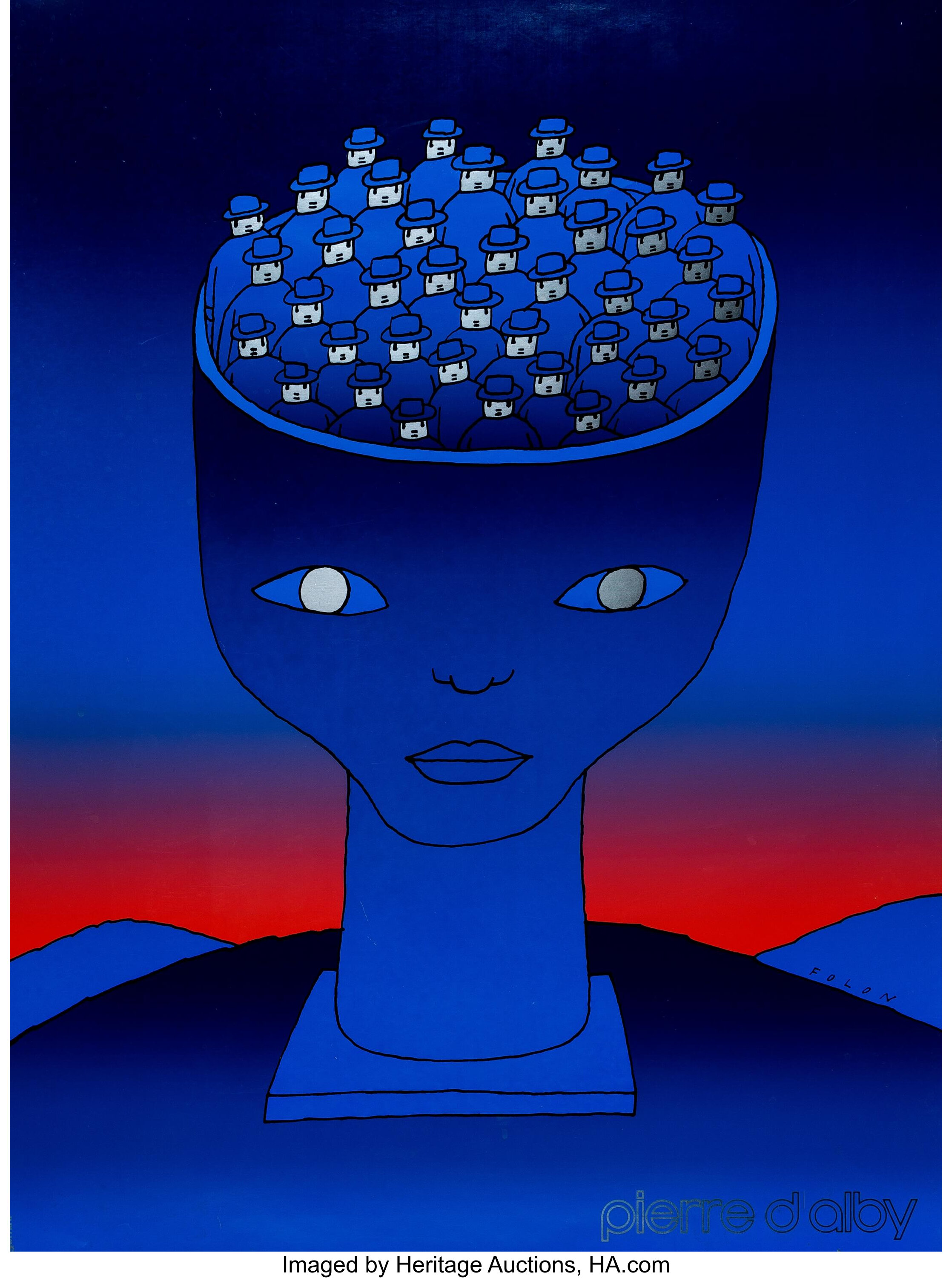 Jean Michel Folon Pierre d'Alby Serigraph Poster Memorabilia | Lot ...