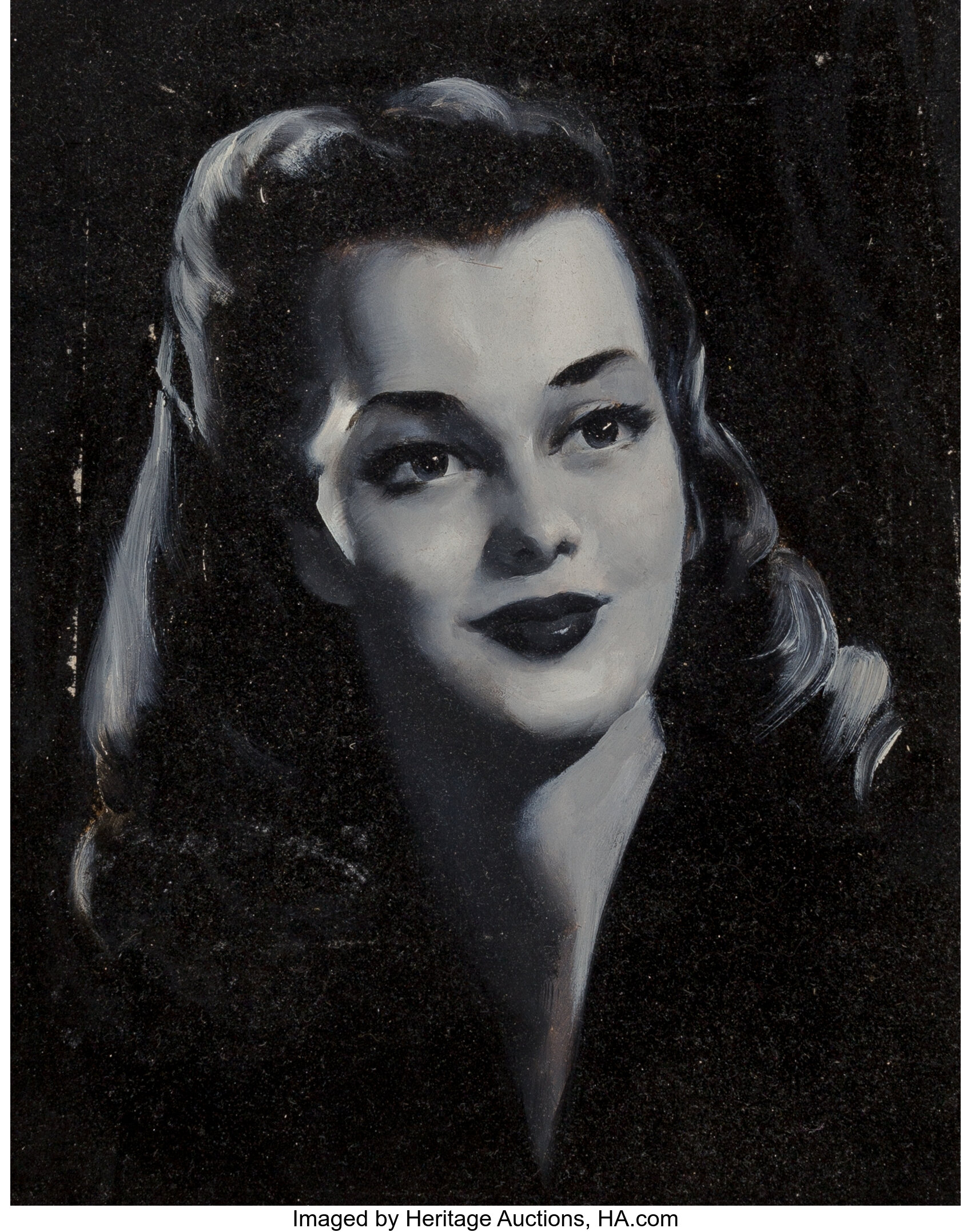 Gil Elvgren American 1914 1980 Portrait Of A Young Woman Oil Lot