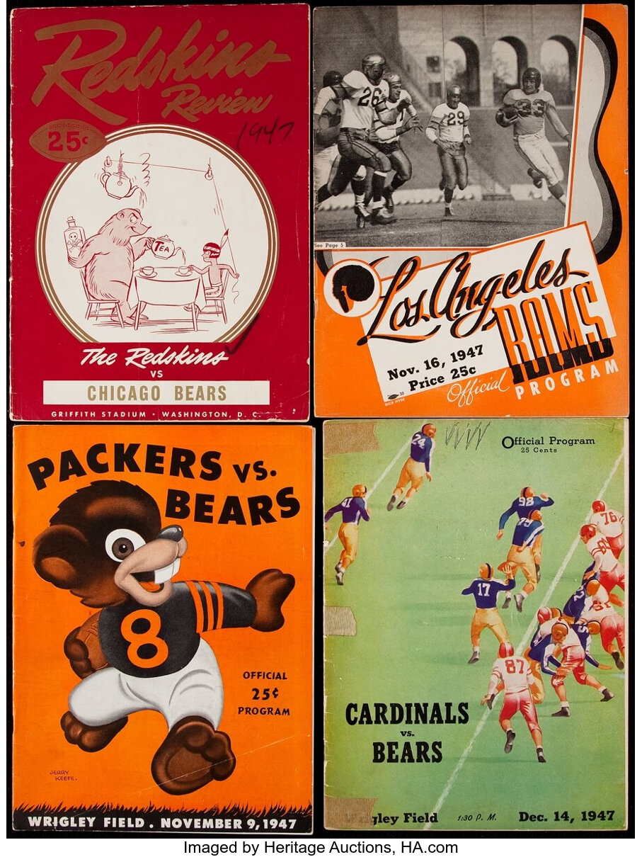 1947 Chicago Bears Program Lot of 4.... Football Collectibles | Lot ...