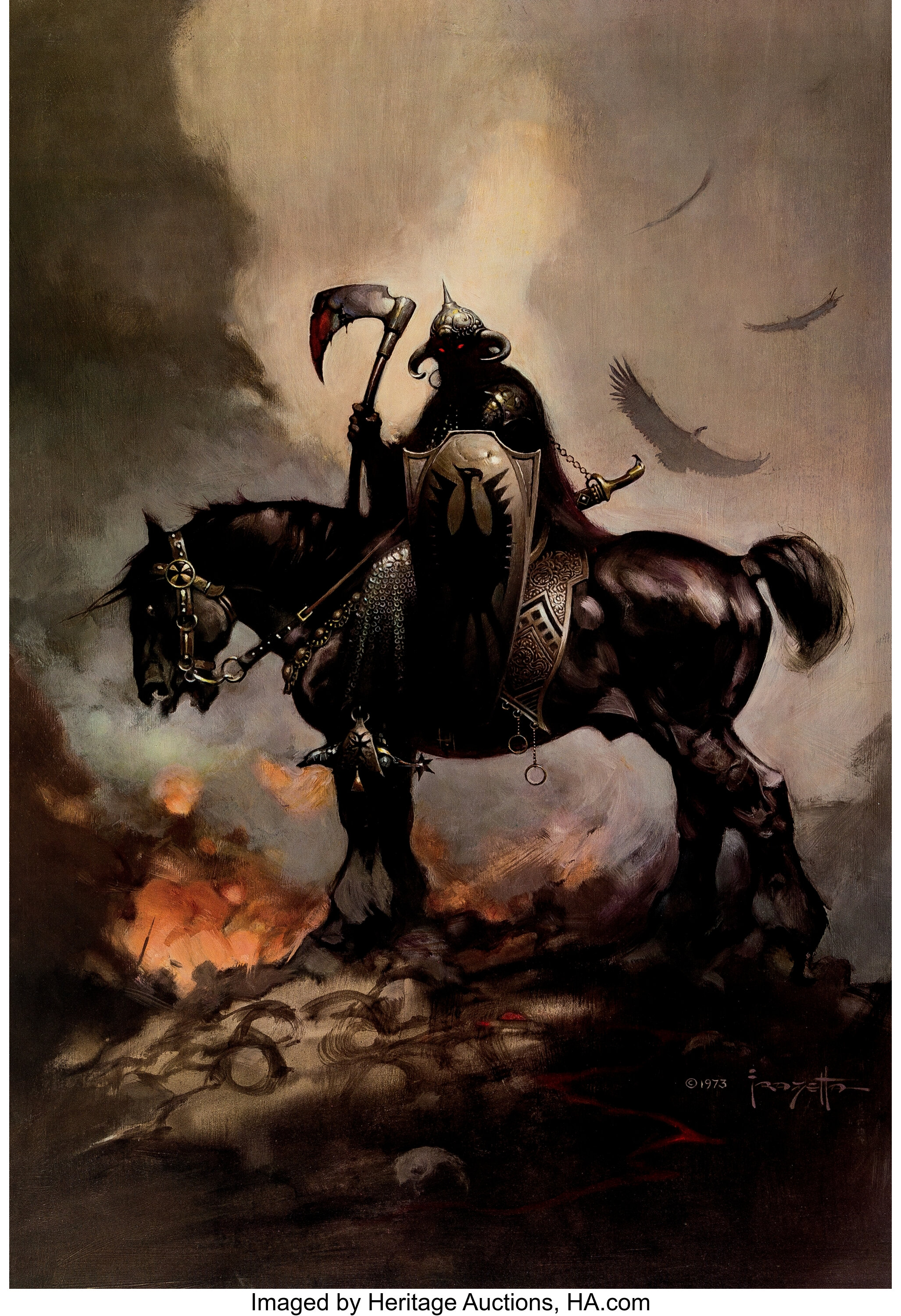 Frank Frazetta Death Dealer Signed Limited Edition Gold Print | Lot ...