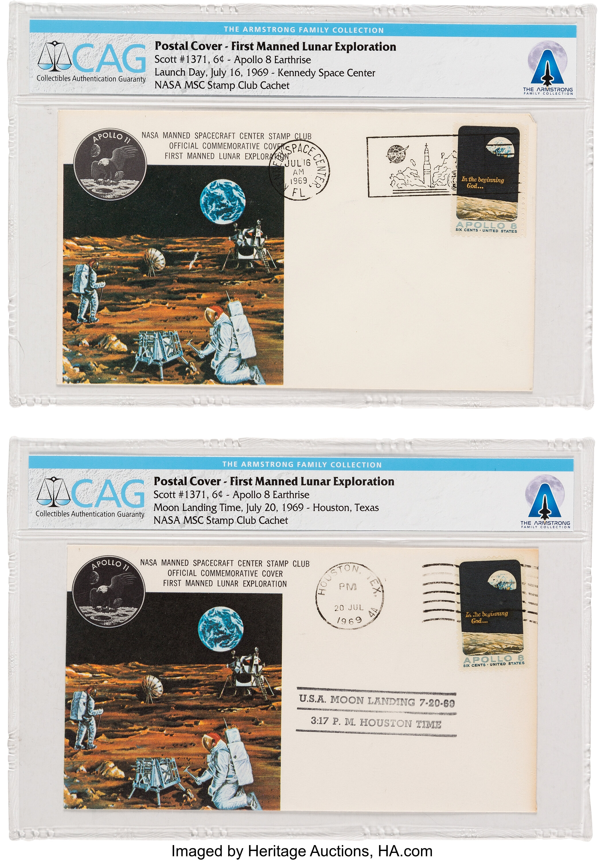 Apollo 11: NASA Manned Spacecraft Center Stamp Club Launch and | Lot ...