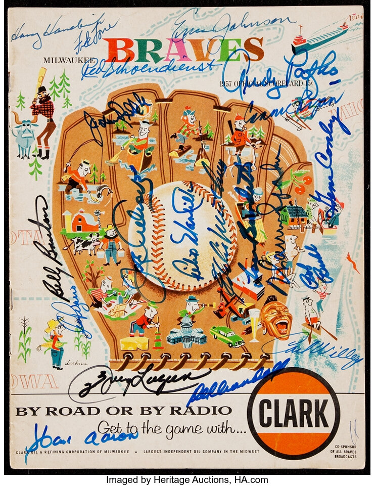 1957 Milwaukee Braves - World Series Champions - Team Signed | Lot ...