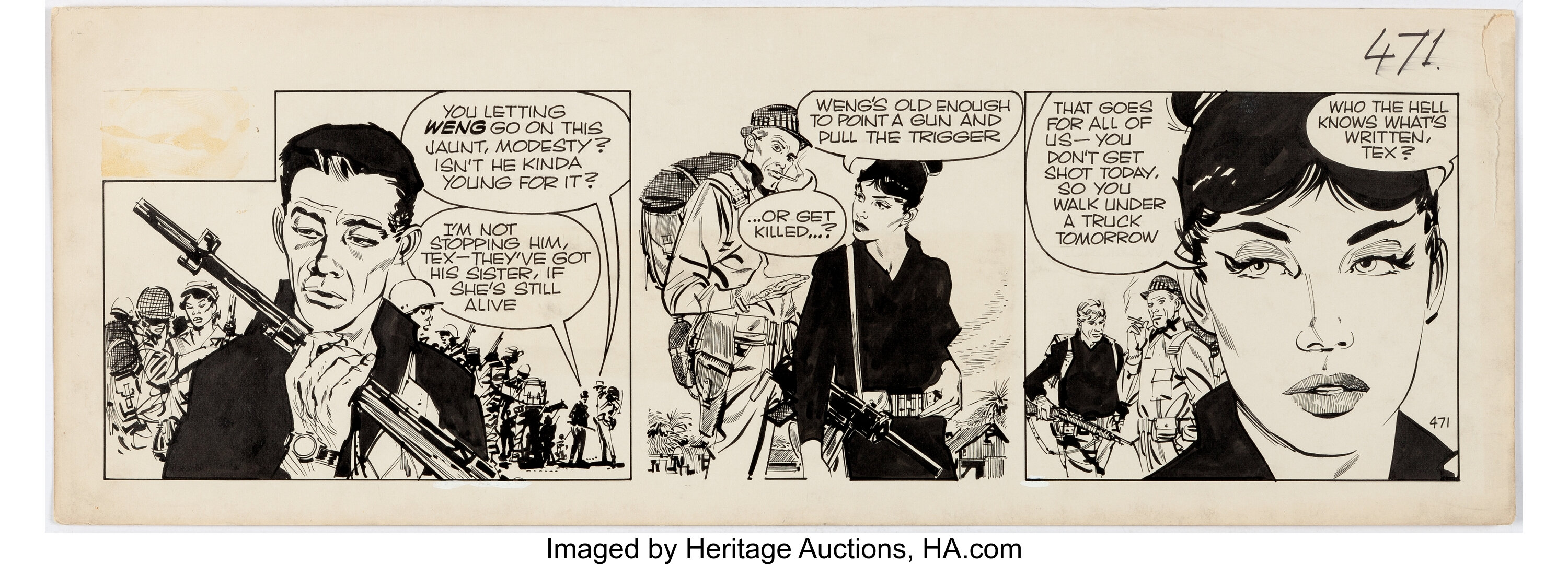 Jim Holdaway Modesty Blaise #471 Daily Comic Strip Original Art | Lot ...