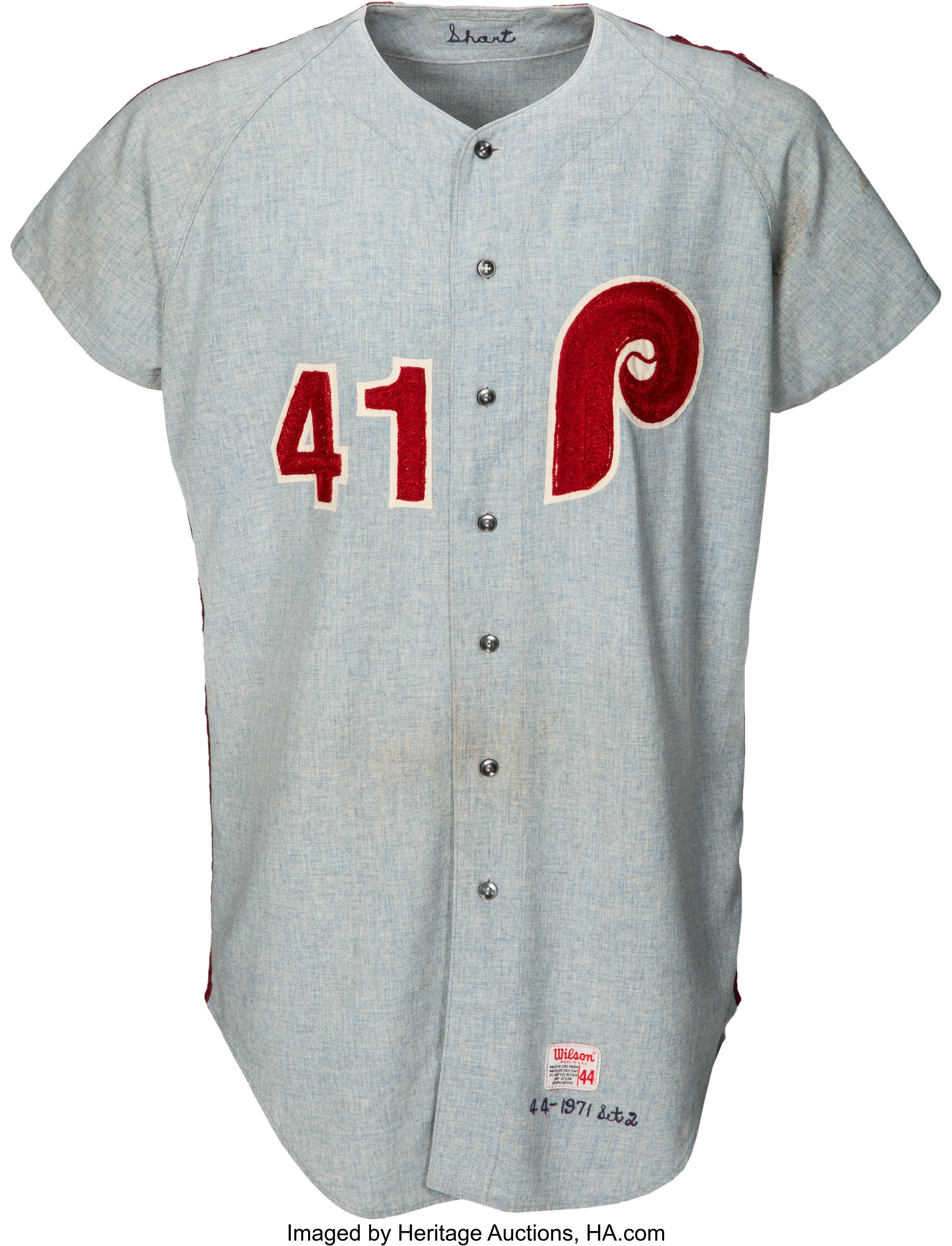 1971 Chris Short Game Worn Philadelphia Phillies Jersey.... | Lot ...