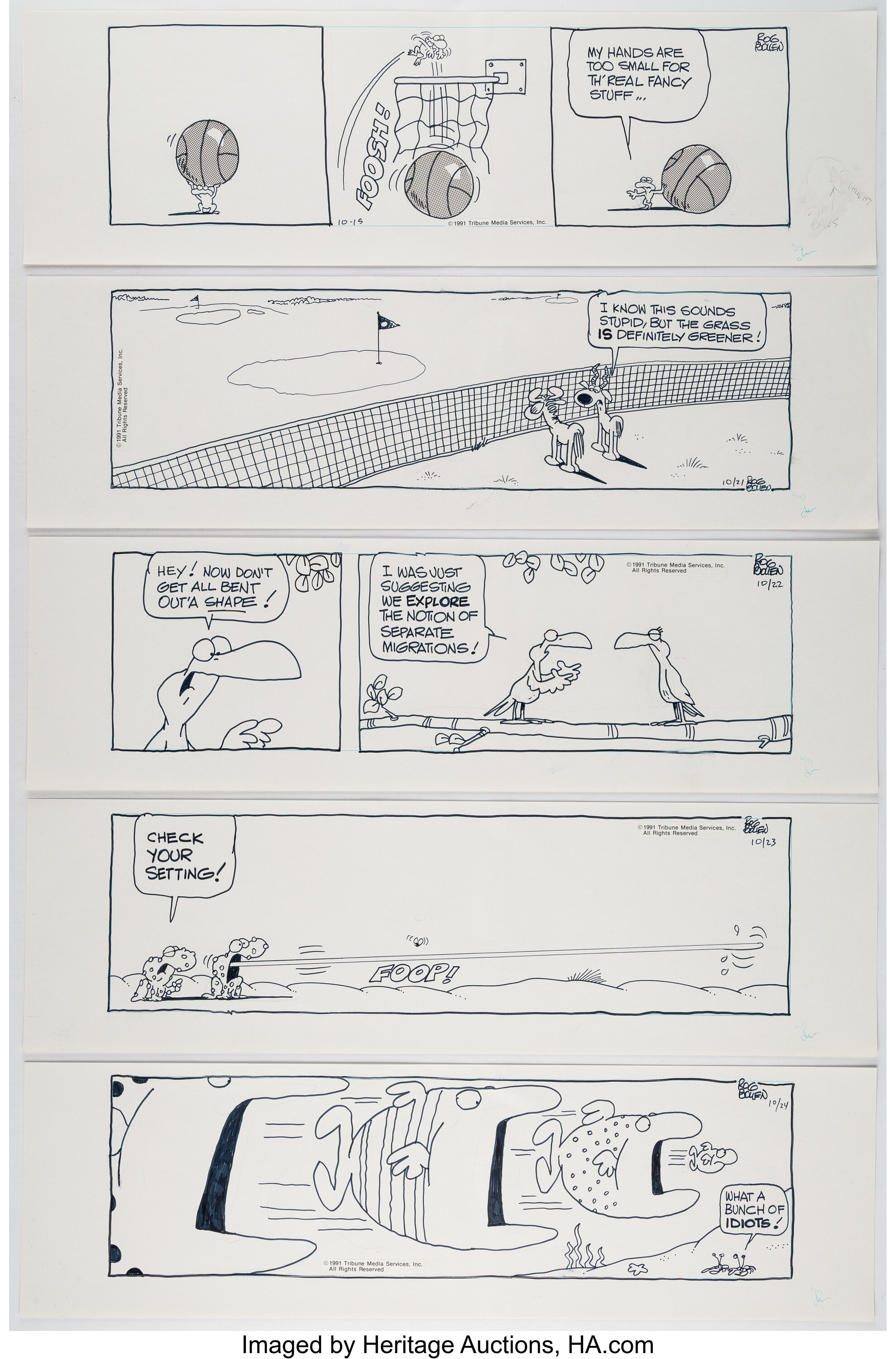 Roger Bollen Animal Crackers Daily Comic Strips Original Art Group ...