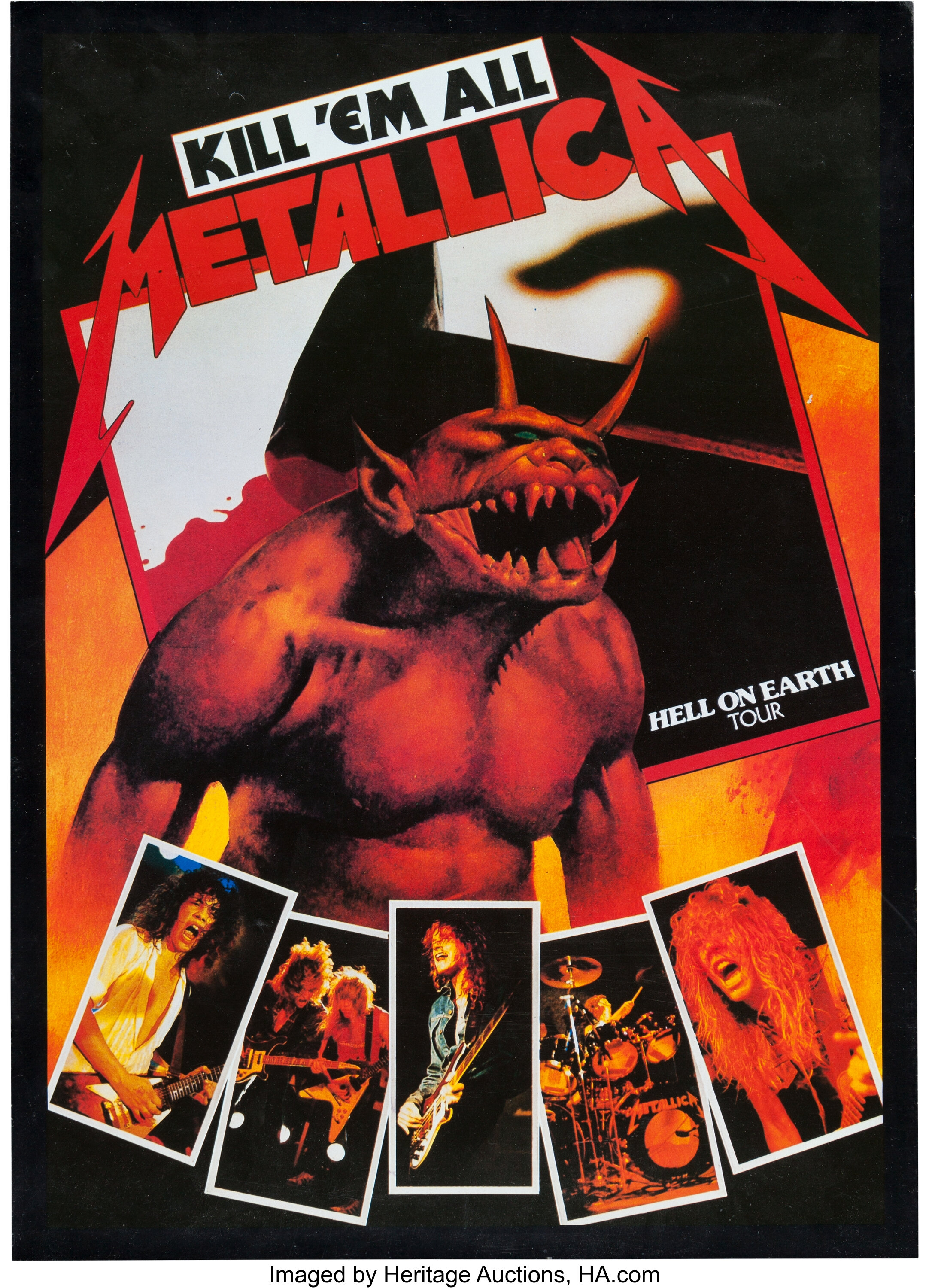 Metallica Kill 'Em All Hell on Earth Tour Poster (Circa 1983).... | Lot ...