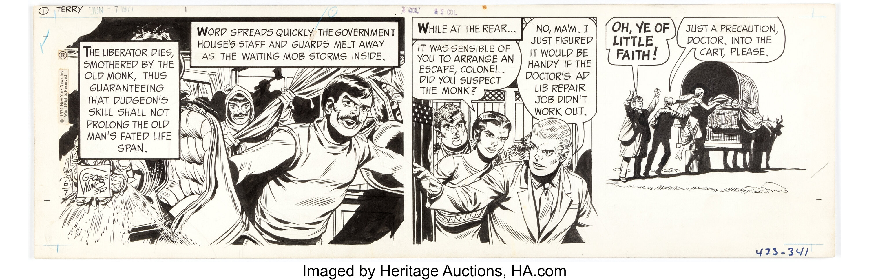 George Wunder Terry and the Pirates Daily Comic Strip Original Art ...