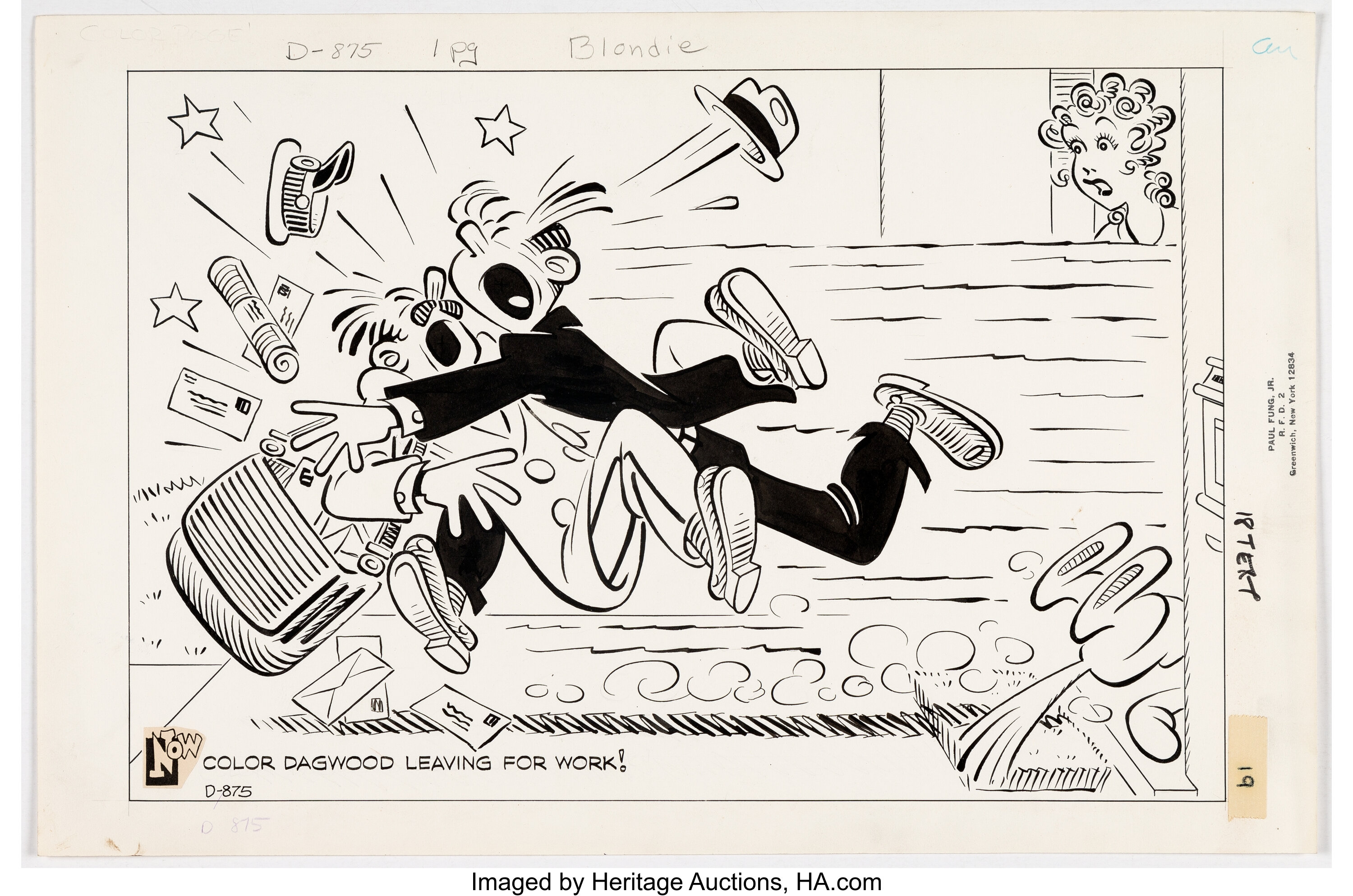Paul Fung, Jr. Blondie Pin-Up Coloring Page (Charlton Comics, | Lot ...