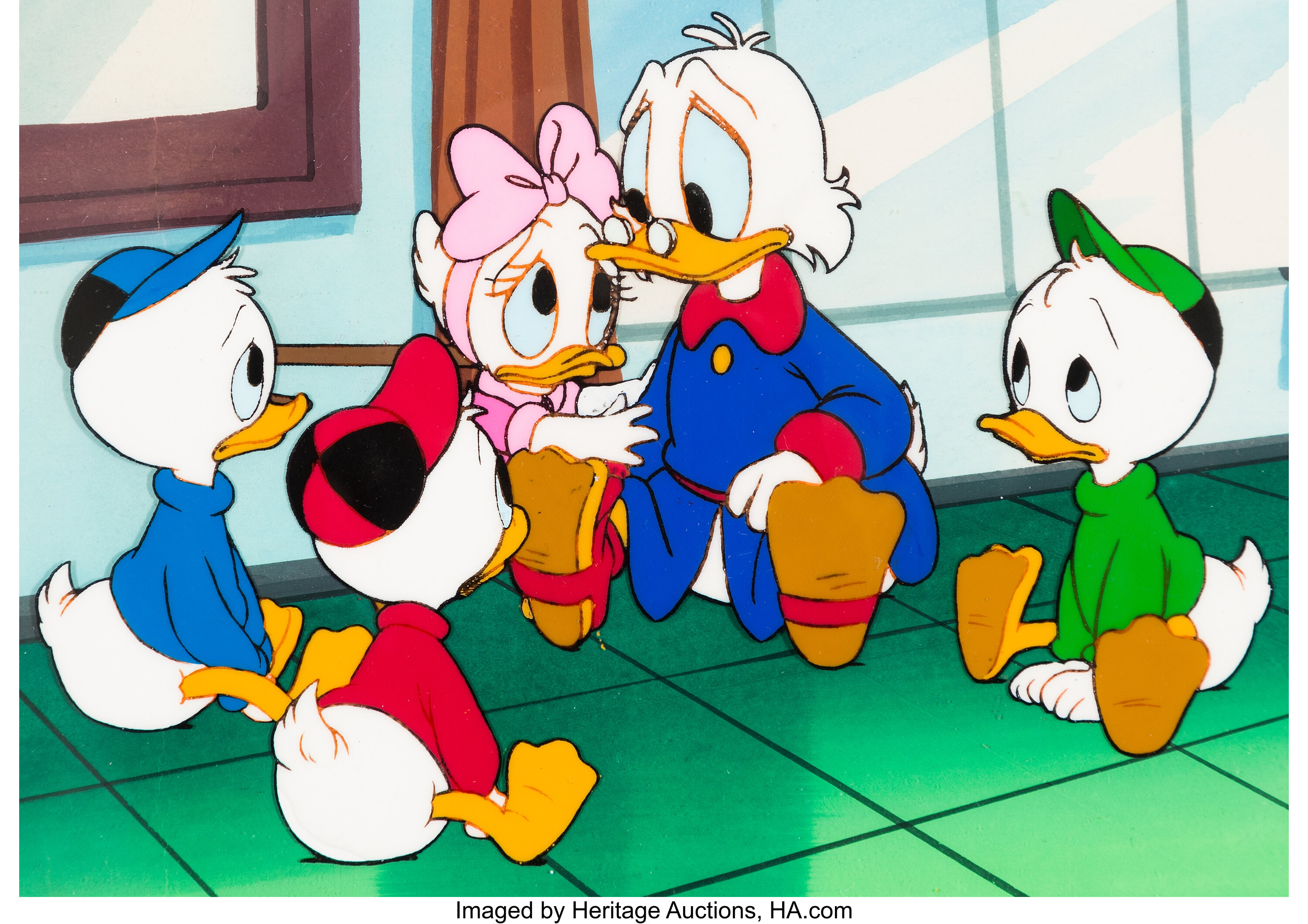 DuckTales Uncle Scrooge McDuck and Children Production Cel with | Lot ...