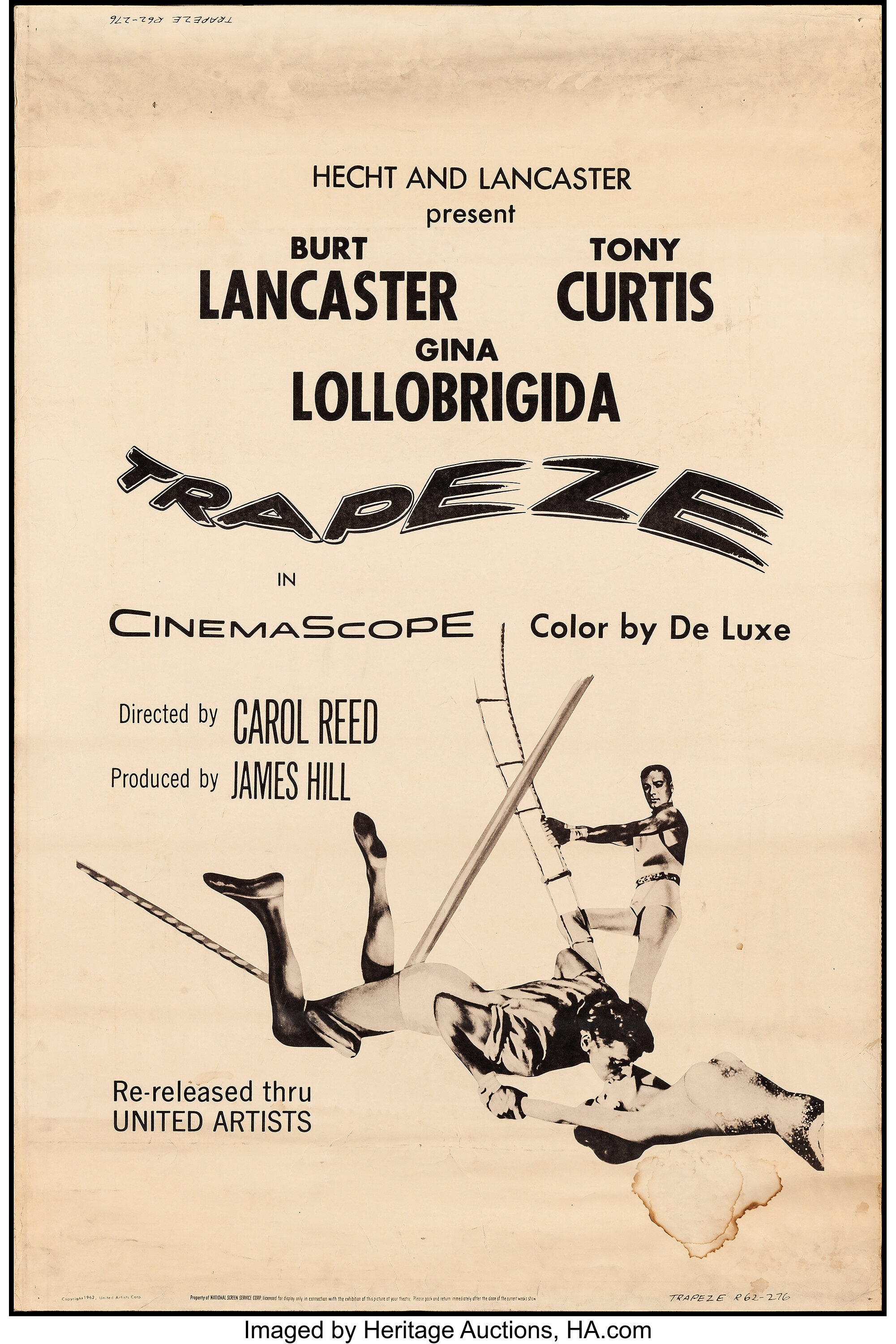 Trapeze (United Artists, R-1962). Poster (40" X 60"). Drama.. ... | Lot ...