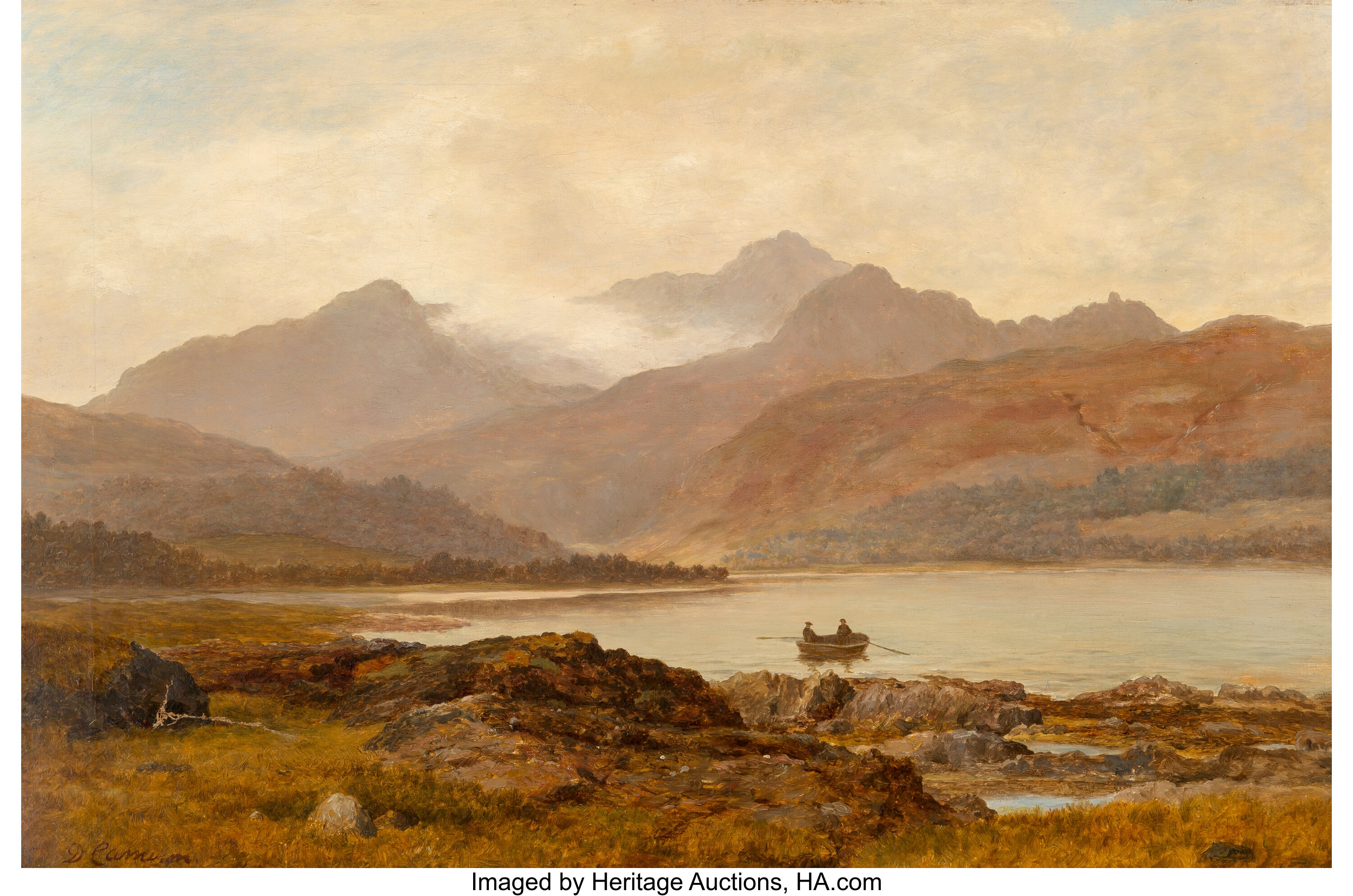 Duncan Cameron (British, 1841-1930). Loch in the Highlands. Oil on ...