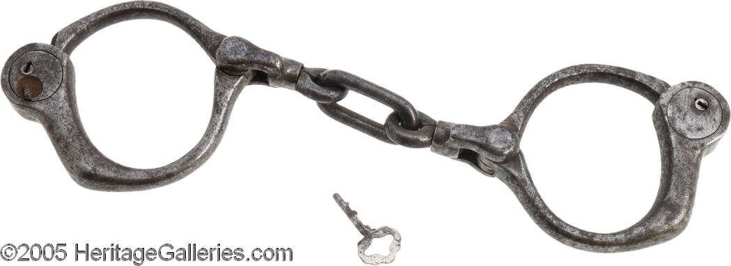 Harry Houdini Used Handcuffs. A pair of handcuffs which were owned ...