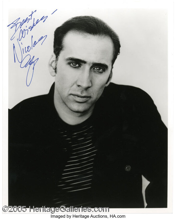 Nicholas Cage Signed Photograph. The nephew of filmmaking legend | Lot ...