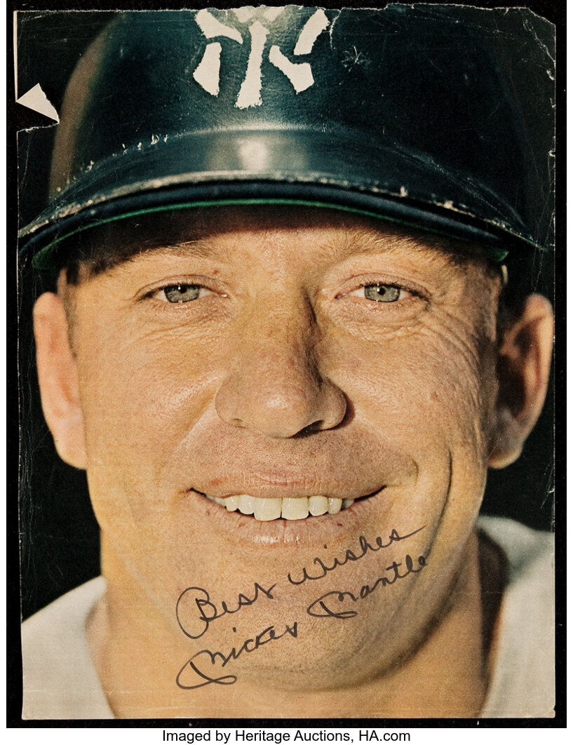 c. 1960s Mickey Mantle "Best Wishes" Signed Magazine Page.... | Lot ...
