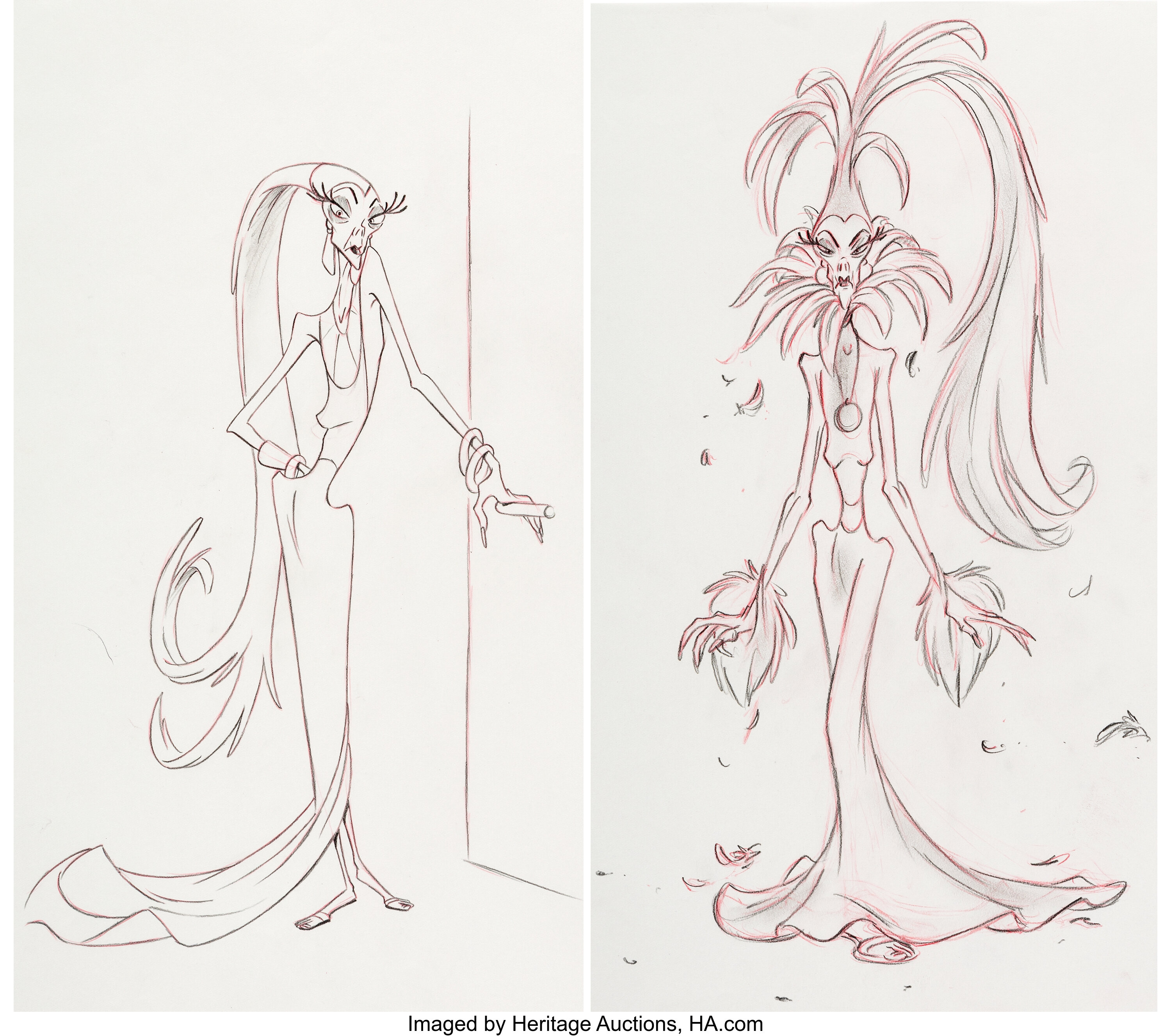 The Emperor's New Groove Yzma Character Development Drawings Group ...