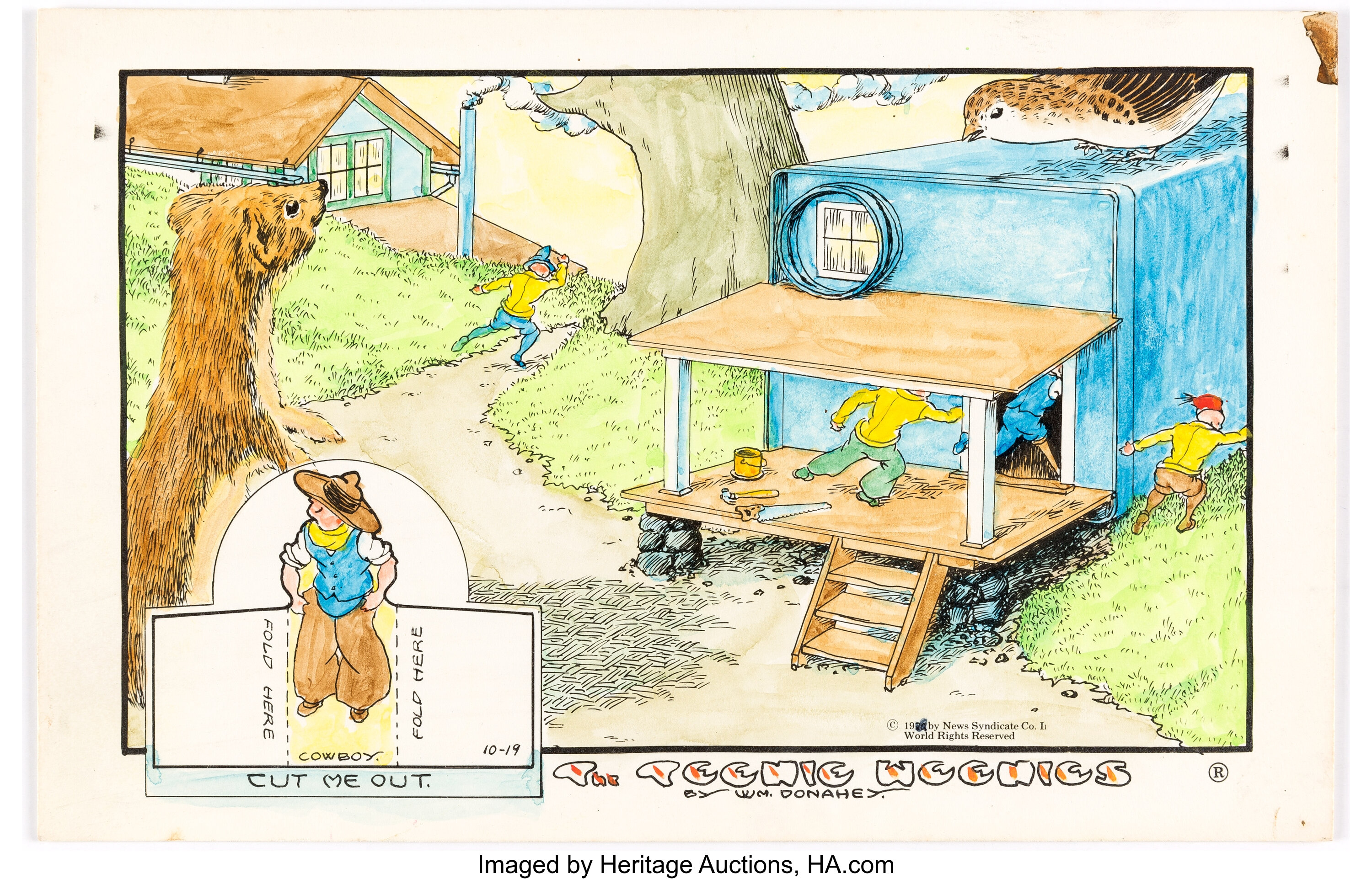 William Donahey The Teenie Weenies Sunday Comic-Strip Hand-Painted ...