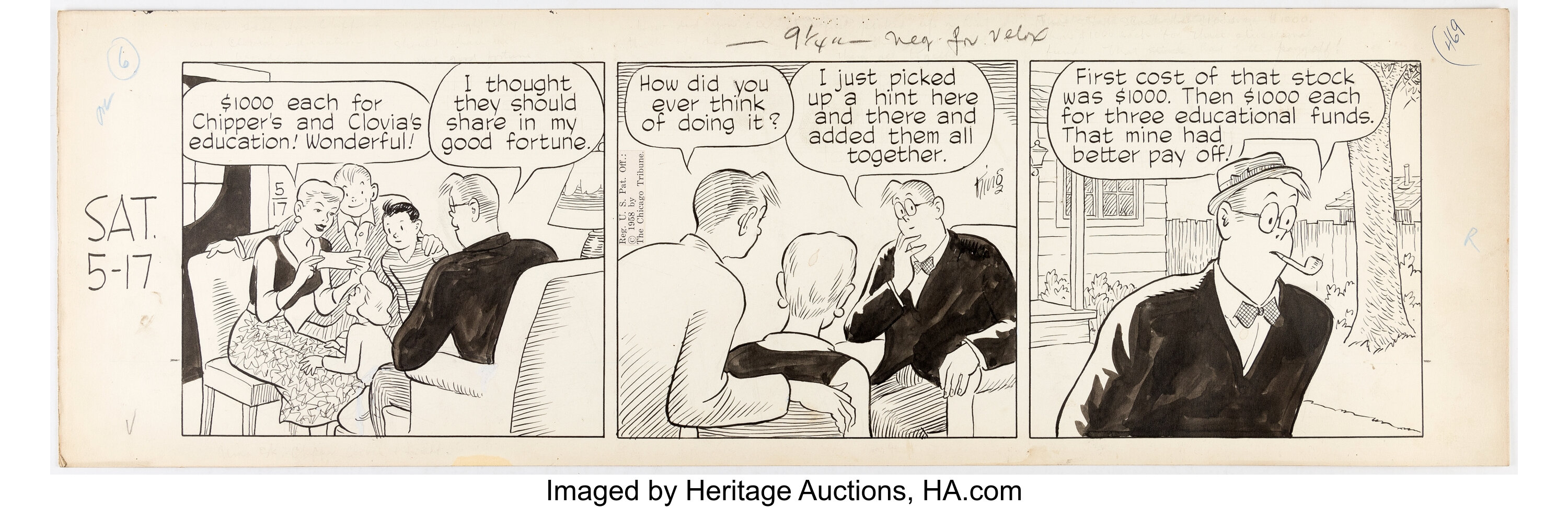 Frank King and Dick Moores Gasoline Alley Daily Comic Strip | Lot ...